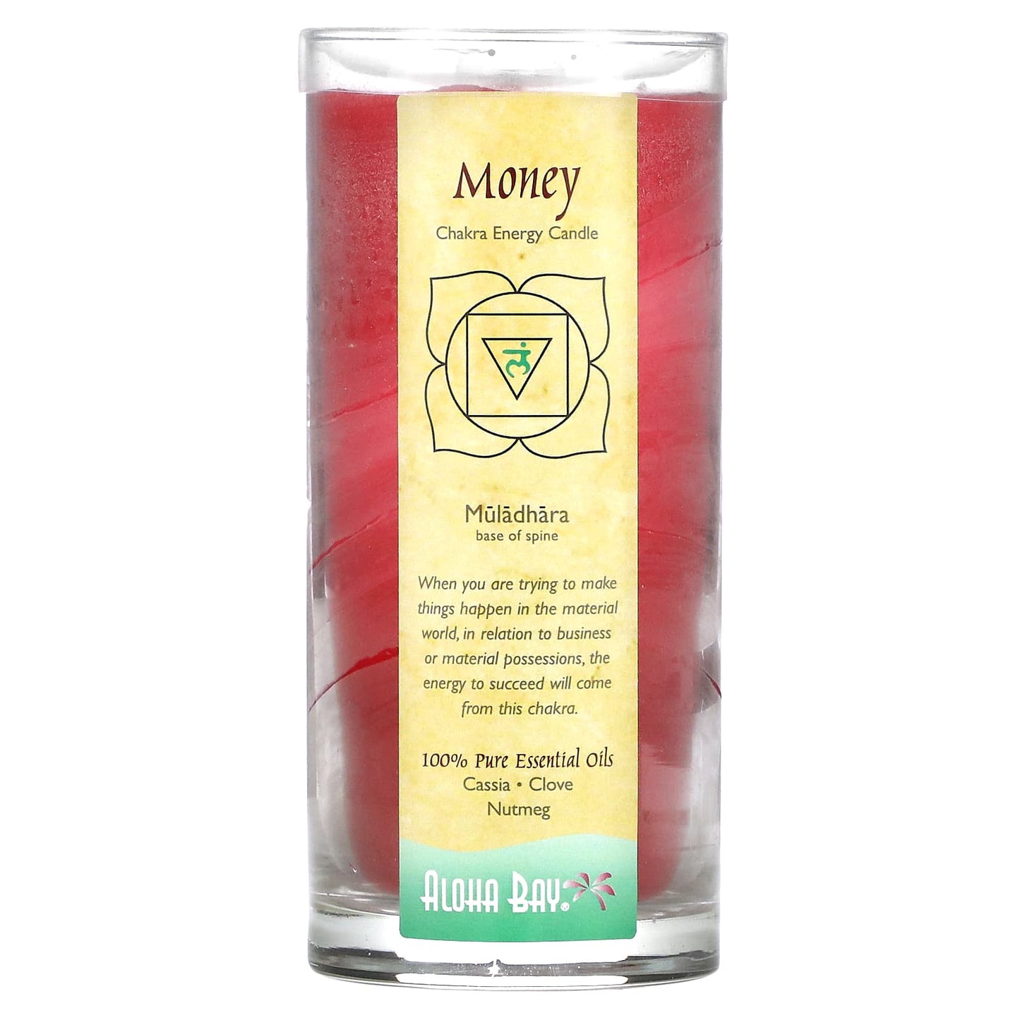 Aloha, Candle Chakra Energy Jar Money Red, 11 Oz | HiLife Vitamins