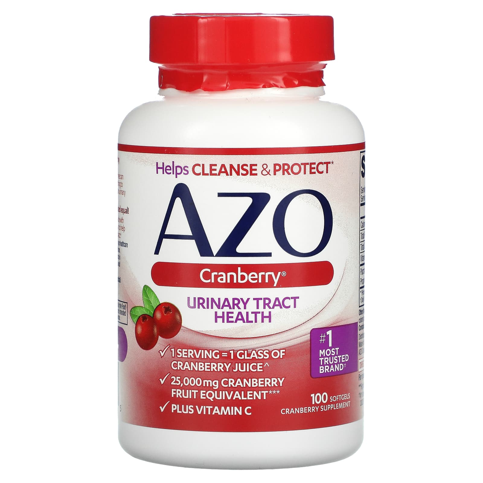 Azo, Cranberry 500mg, 100 Softgels - 787651101675 | HiLife Vitamins