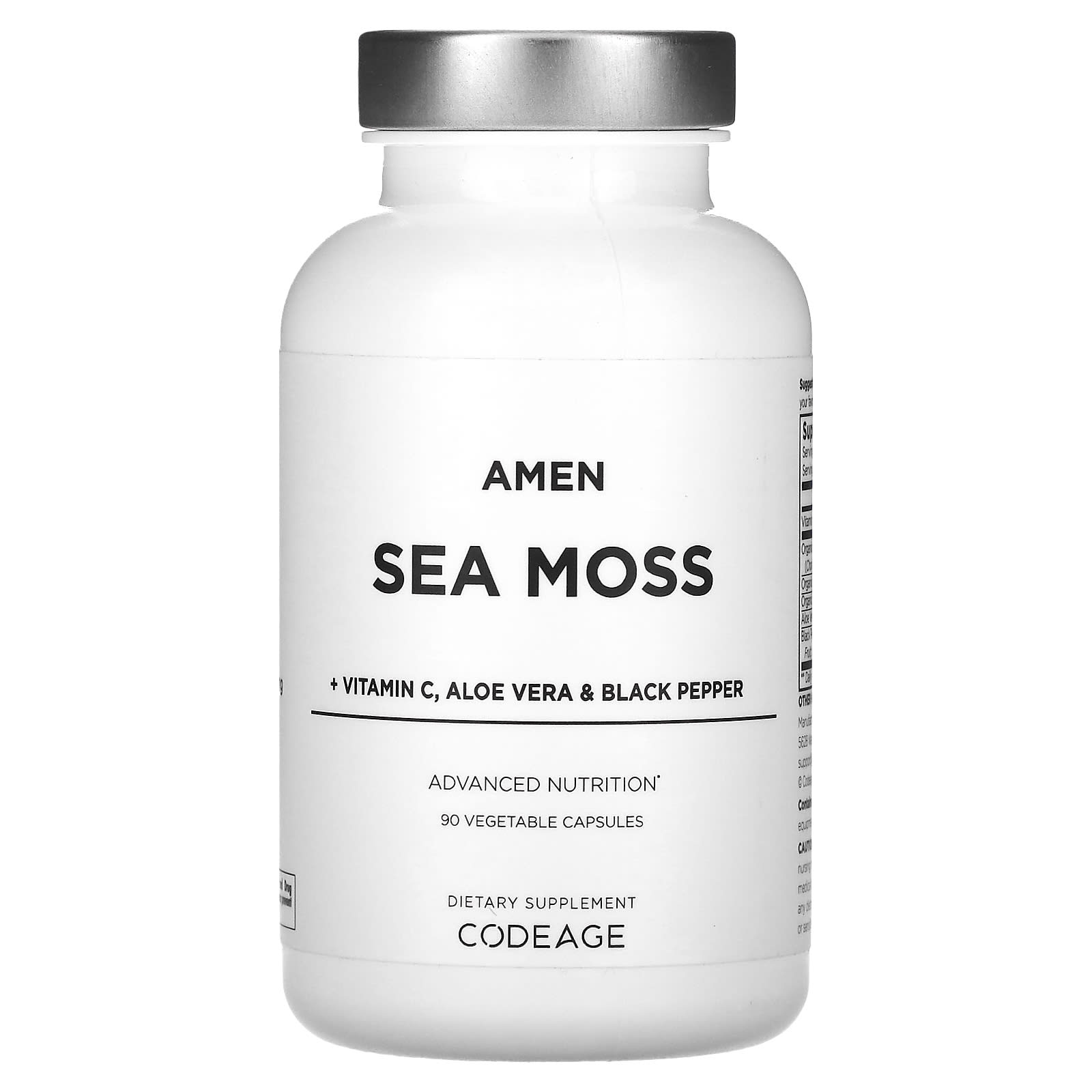 Codeage, Amen, Sea Moss + Vitamin C, Aloe Vera & Black Pepper, 90 Vege ...