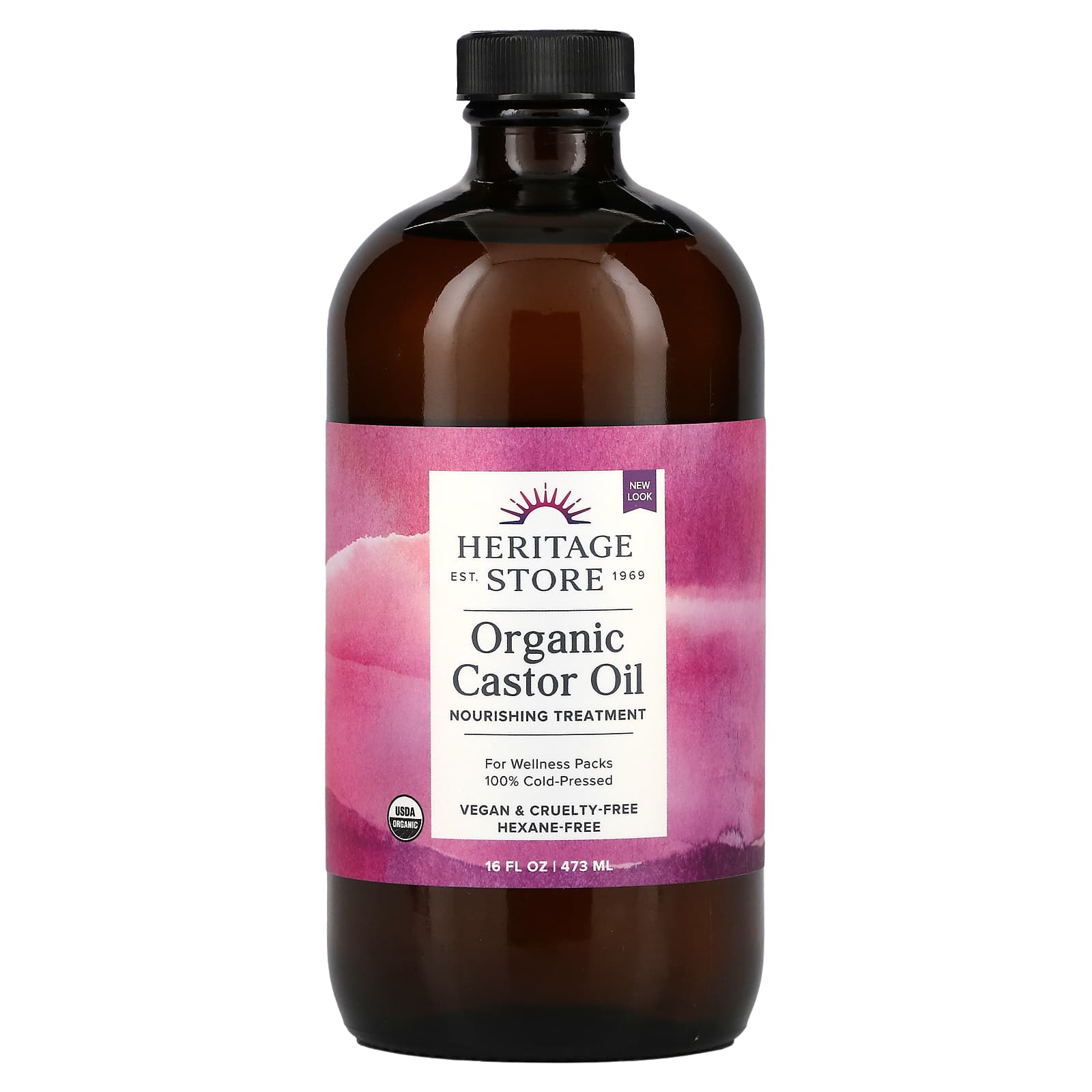 Heritage, Organic Castor Oil, 16 Oz - 076970221219 | HiLife Vitamins
