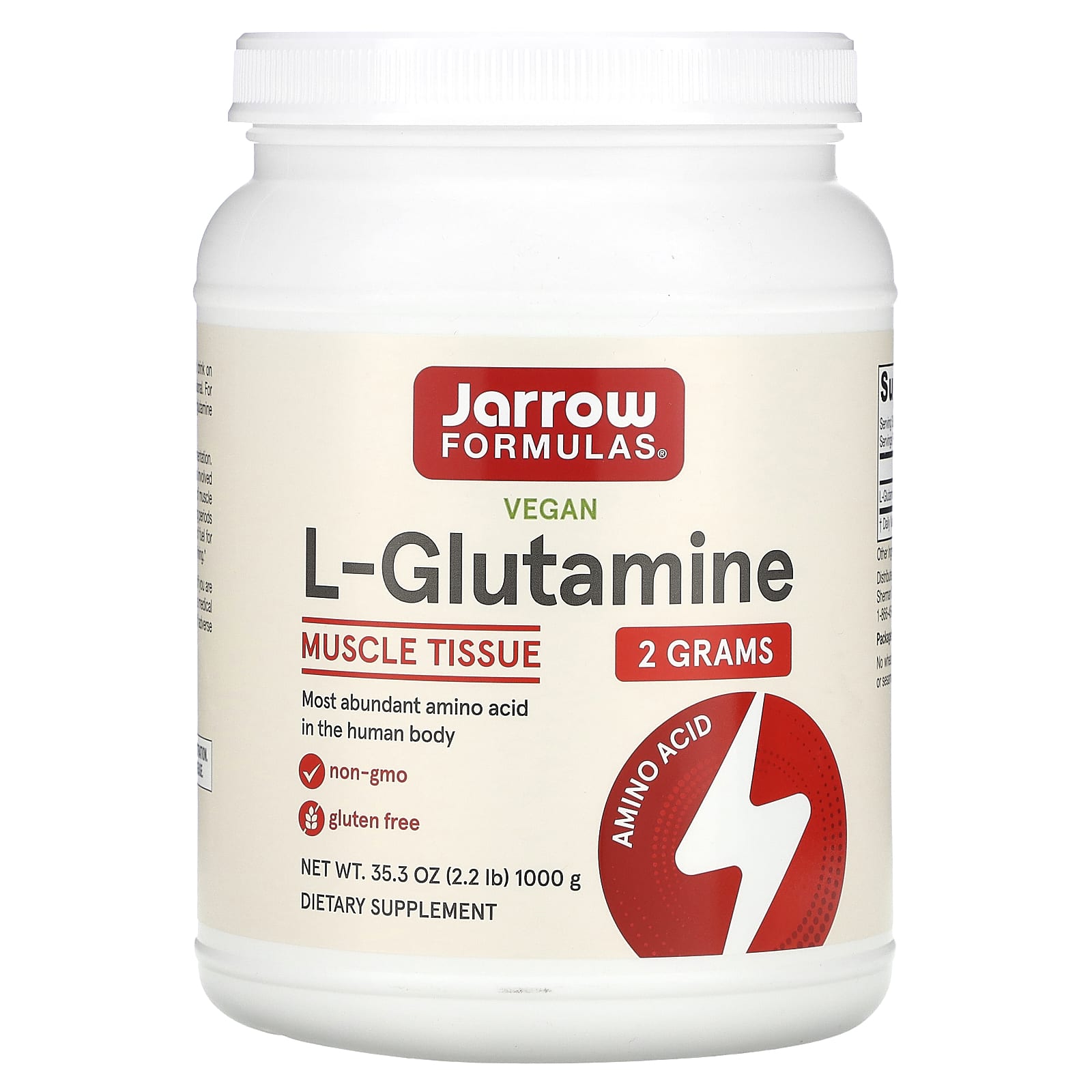 Jarrow Formulas, L-Glutamine Powder, 1000 GM - 790011150350 | HiLife ...