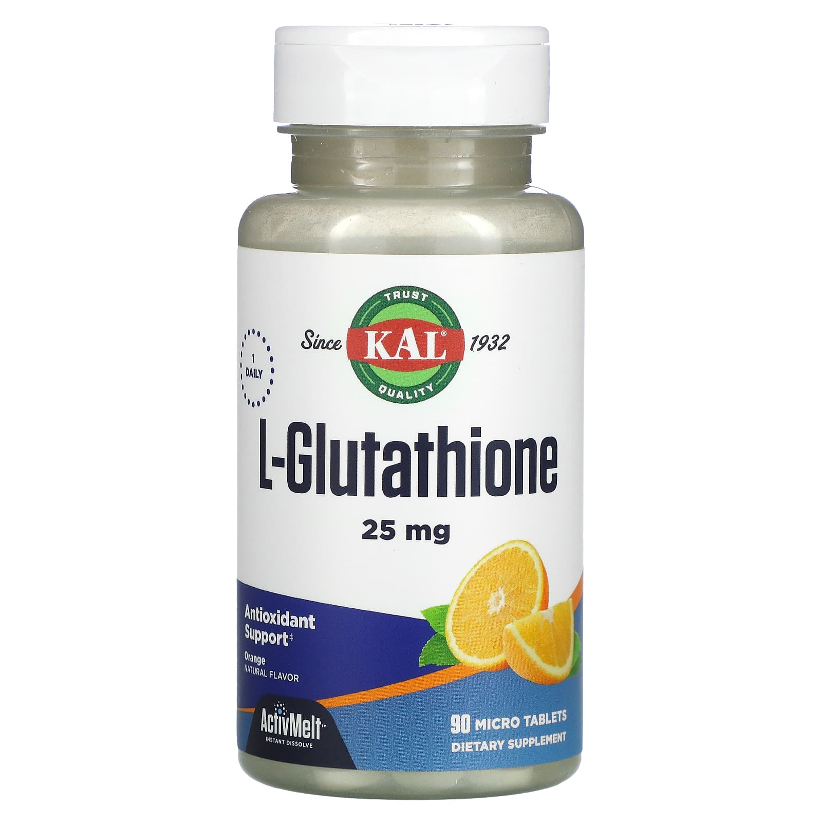 Kal, L-Glutathione Activmelt 25 mg, 90 Lozenges - 021245459361 | HiLife ...