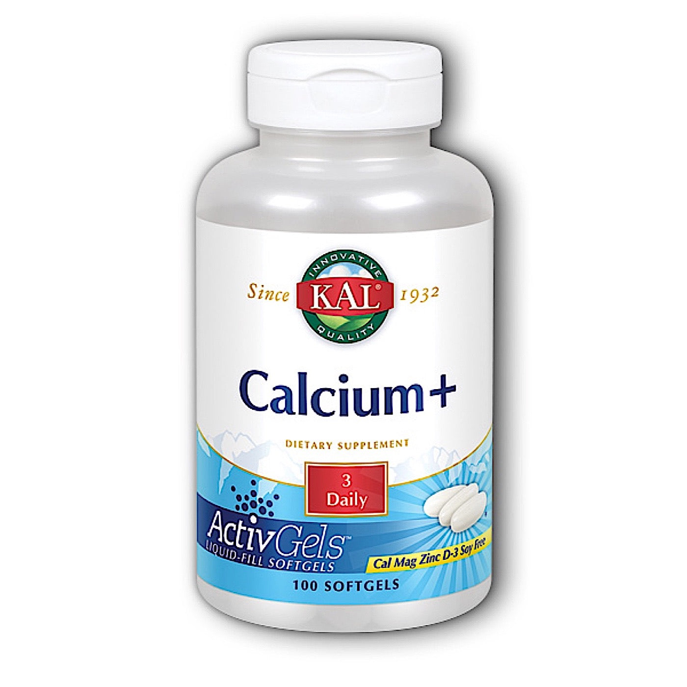Kal, Calcium+ 1000mg, 100 Softgels - 021245572107 | HiLife Vitamins