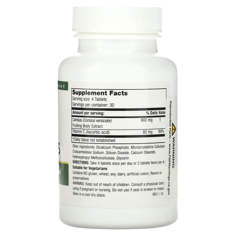 Mushroom Wisdom, Super Coriolus Turkey Tail, 120 Tablets | HiLife Vitamins