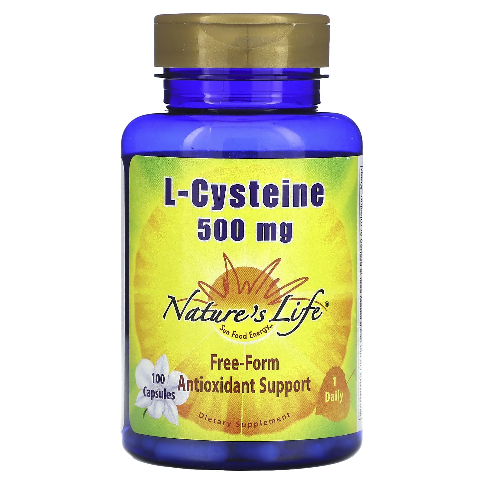 Nature’s Life, L-Cysteine 500mg, 100 Capsules - 040647003637 | HiLife ...