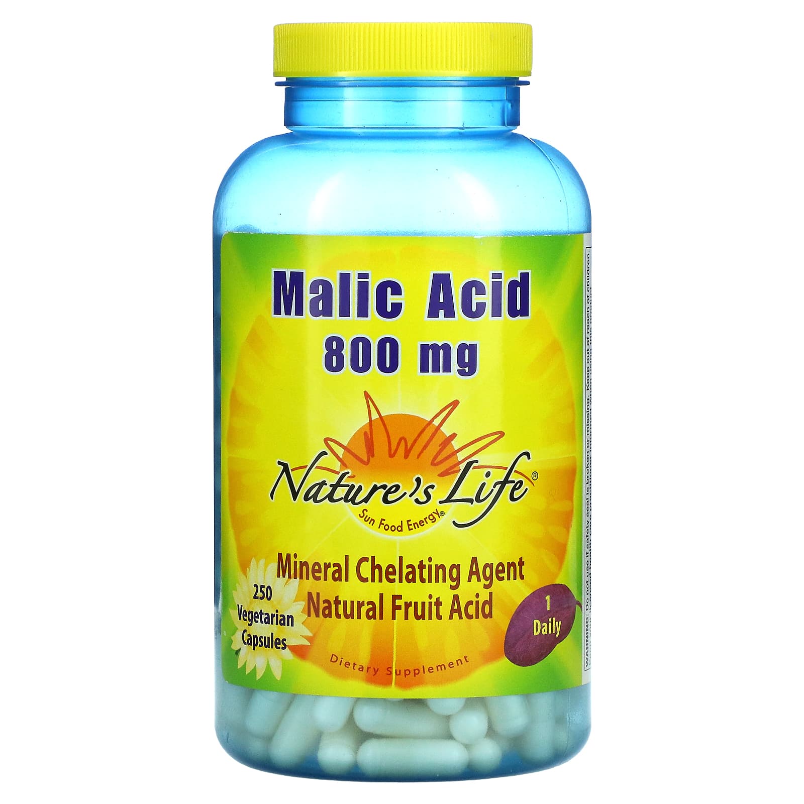 Nature’s Life, Malic Acid, 800 mg, 250 Vegetarian Capsules | HiLife ...