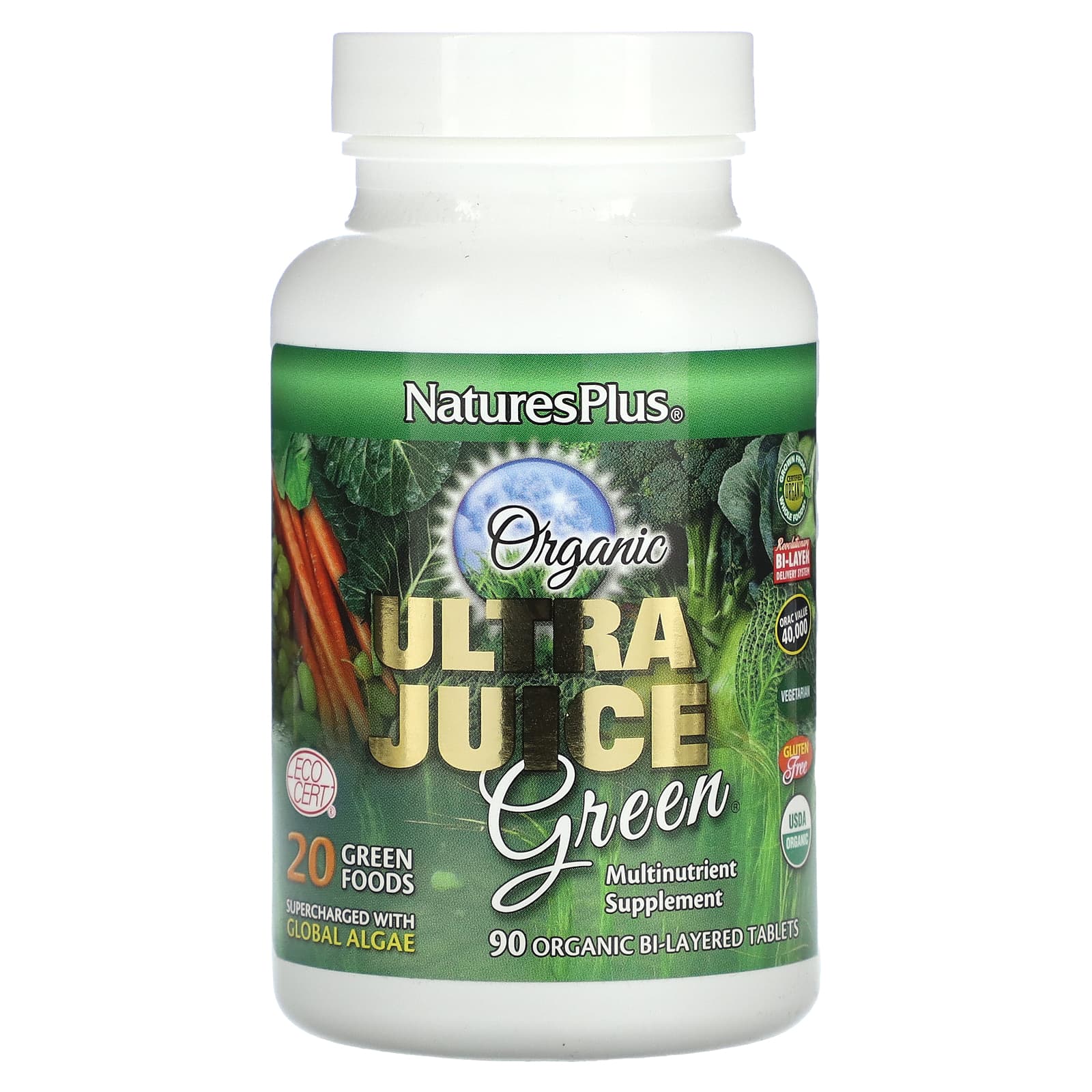 Nature’s Plus, Ultra Juice Green Bi-Layer, 90 Tablets - 097467037748 ...