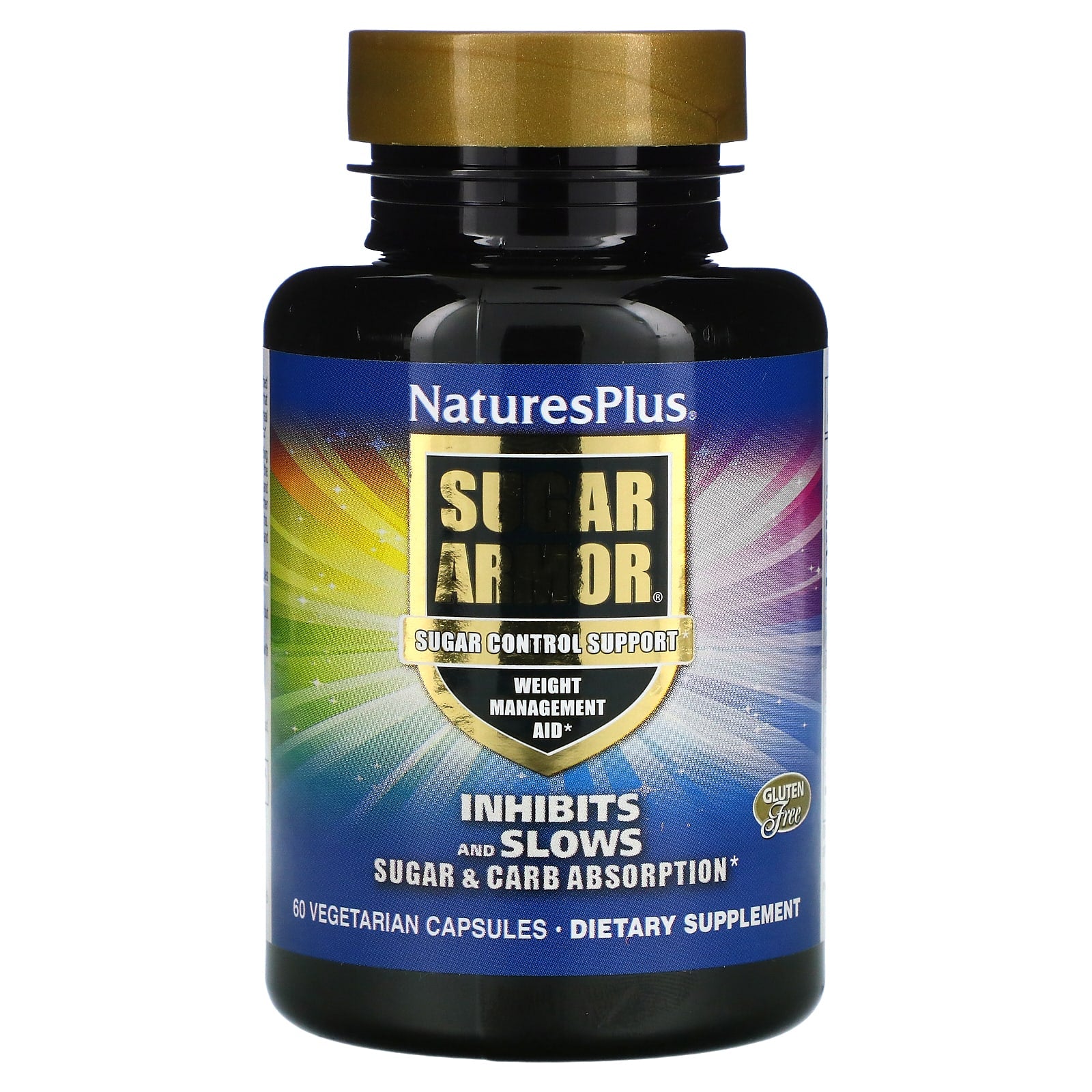 Nature’s Plus, Sugar Armor, Sugar Control Support, 60 Vegetarian Capsu ...