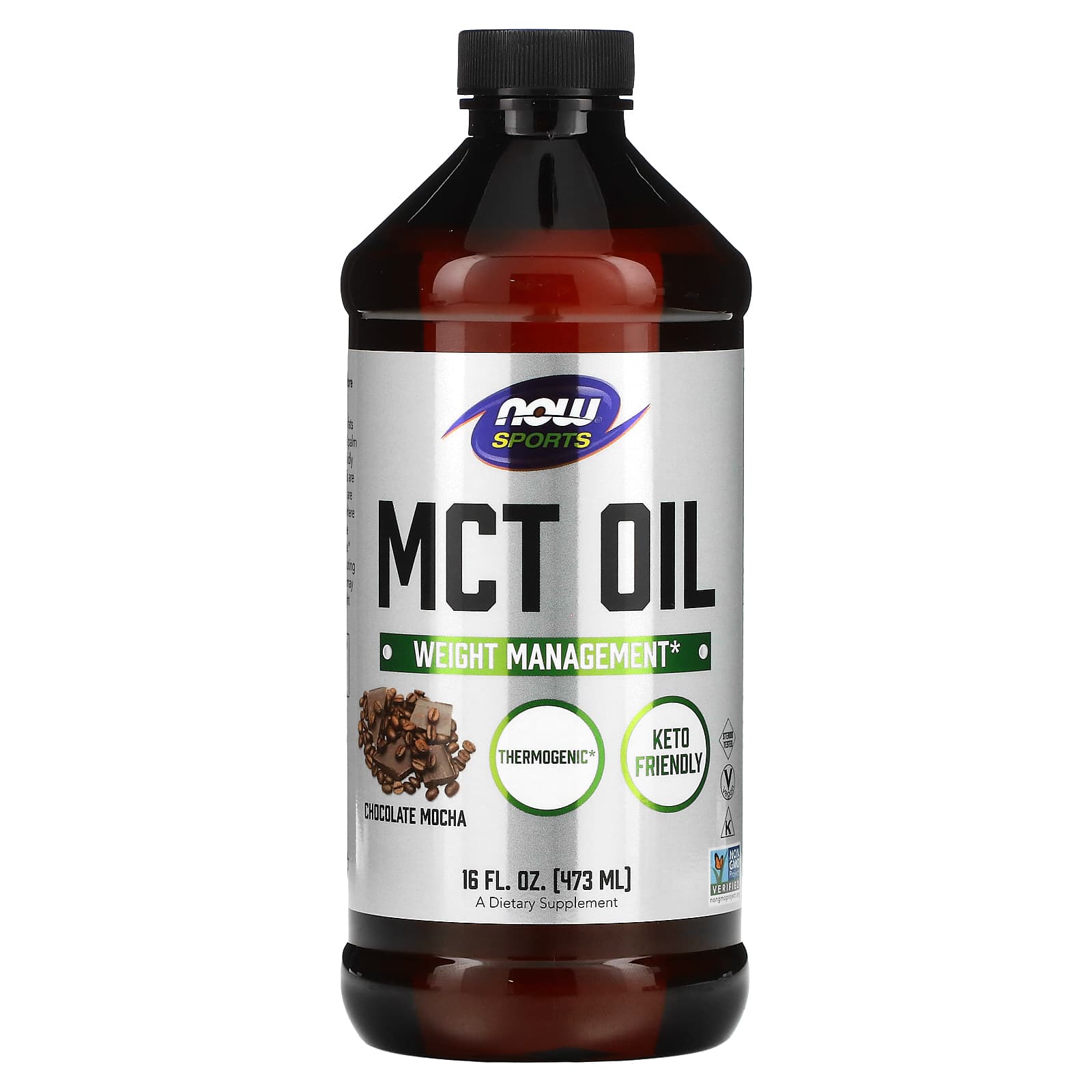 Now Foods, Mct Oil - Chocolate Mocha Flavor, FL OZ oil | HiLife Vitamins