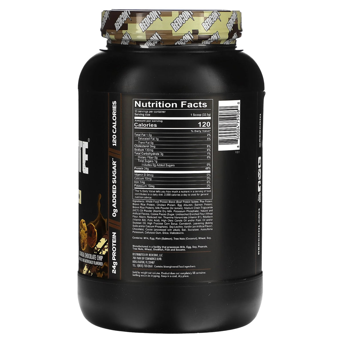 Redcon1, MRE Lite, Whole Food Protein, Oatmeal Chocolate Chip, 2.15 lb ...