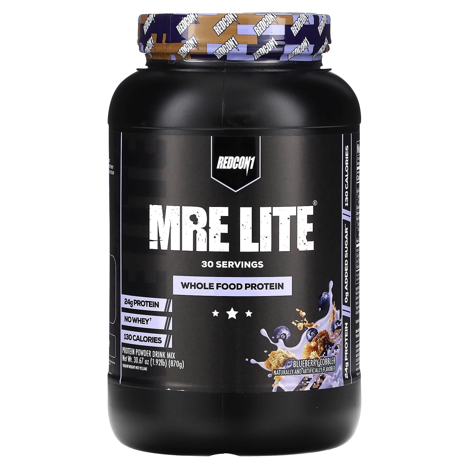 Redcon1, MRE Lite, Whole Food Protein, Blueberry Cobbler, 1.92 lb (870 ...