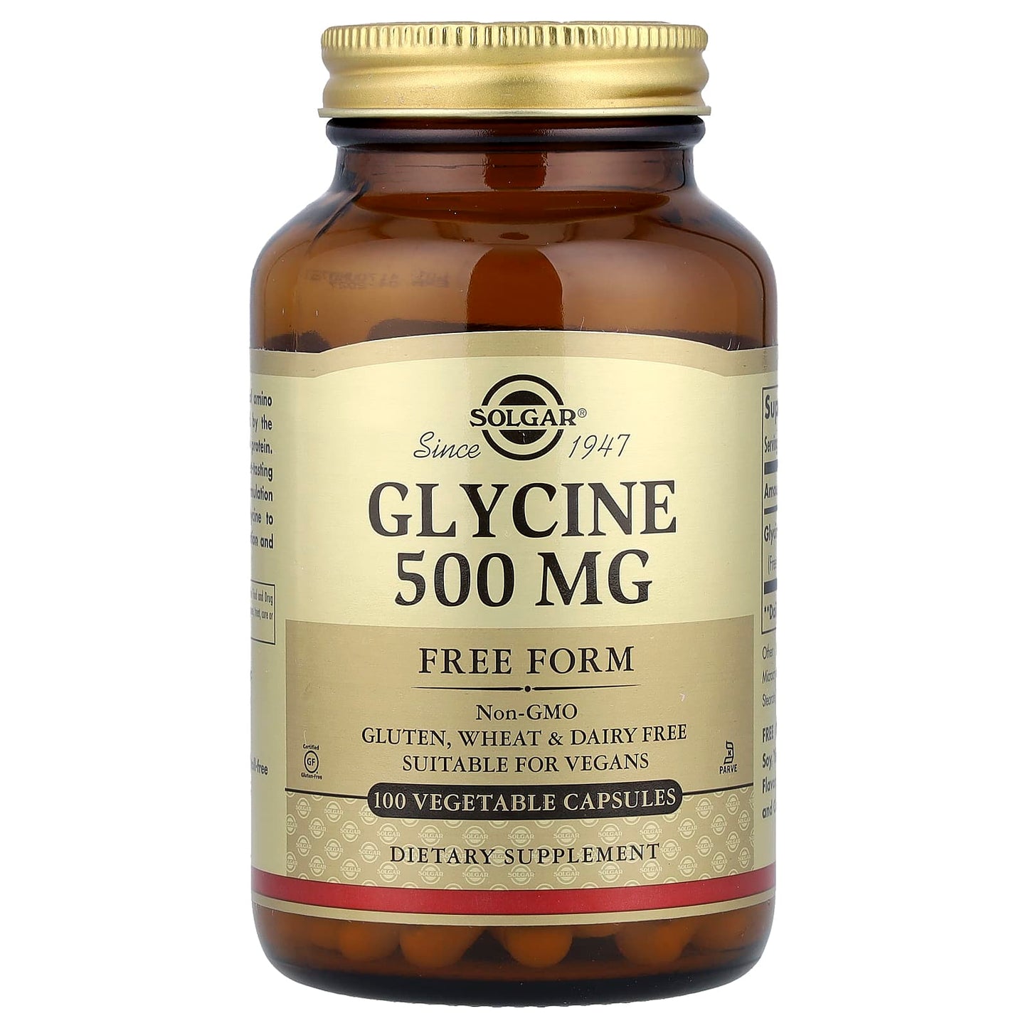 Solgar, Glycine, 500 mg, 100 Vegetable Capsules - 033984013704 | HiLife ...