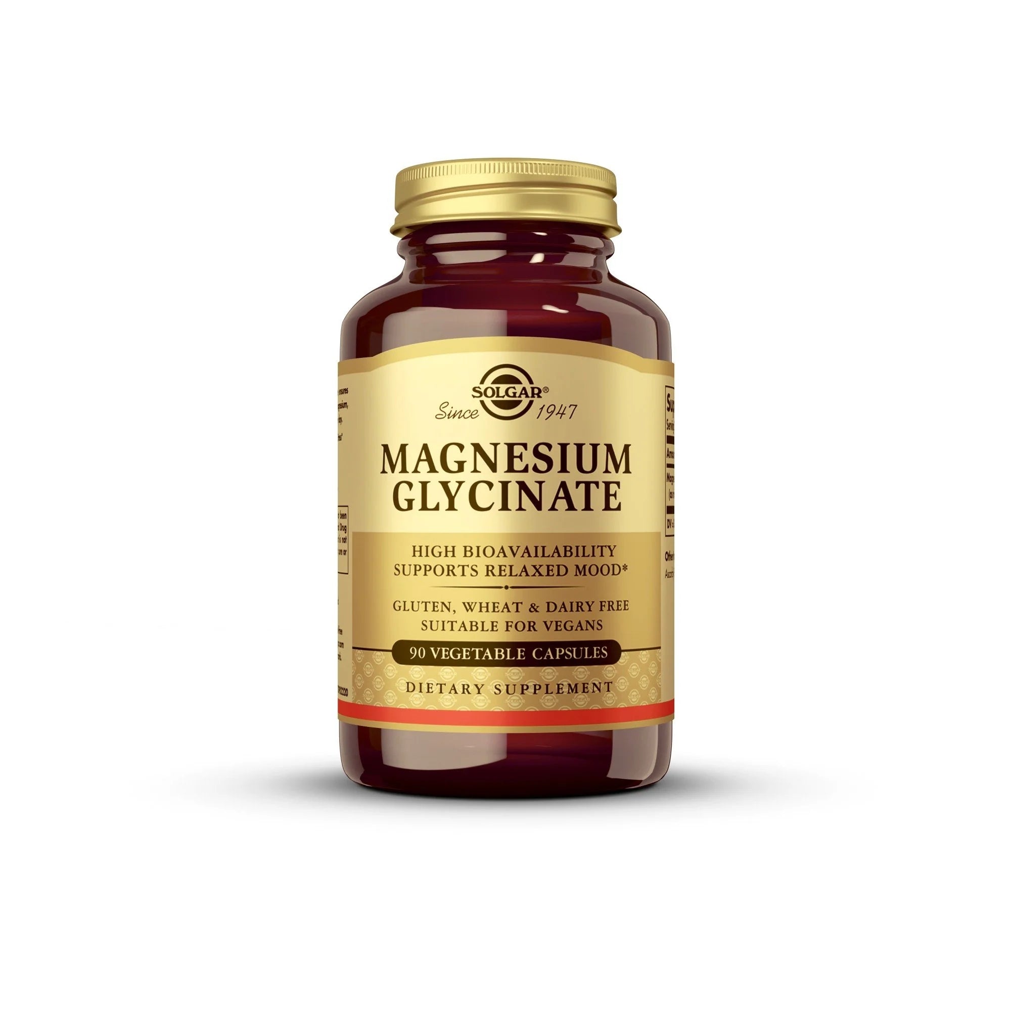Solgar, Magnesium Glycinate, 90 Vegetable Capsules | HiLife Vitamins