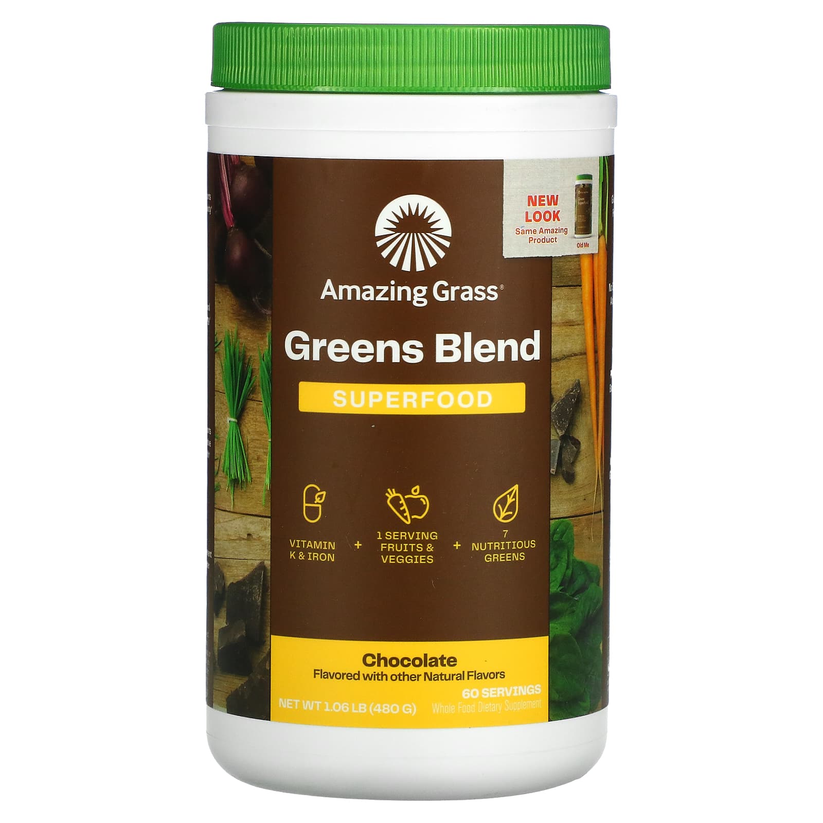Amazing Grass, Chocolate Green Superfood 60 Servings, 17 Oz | HiLife ...