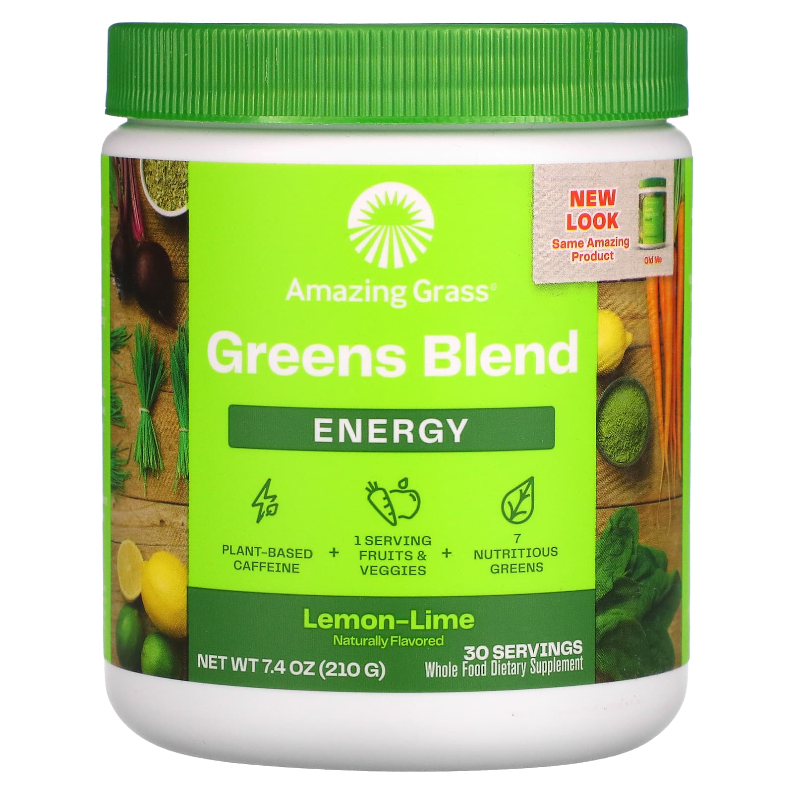 Amazing Grass, Energy Lemon Lime Green Superfood 30 Servings, 7.4 Oz ...