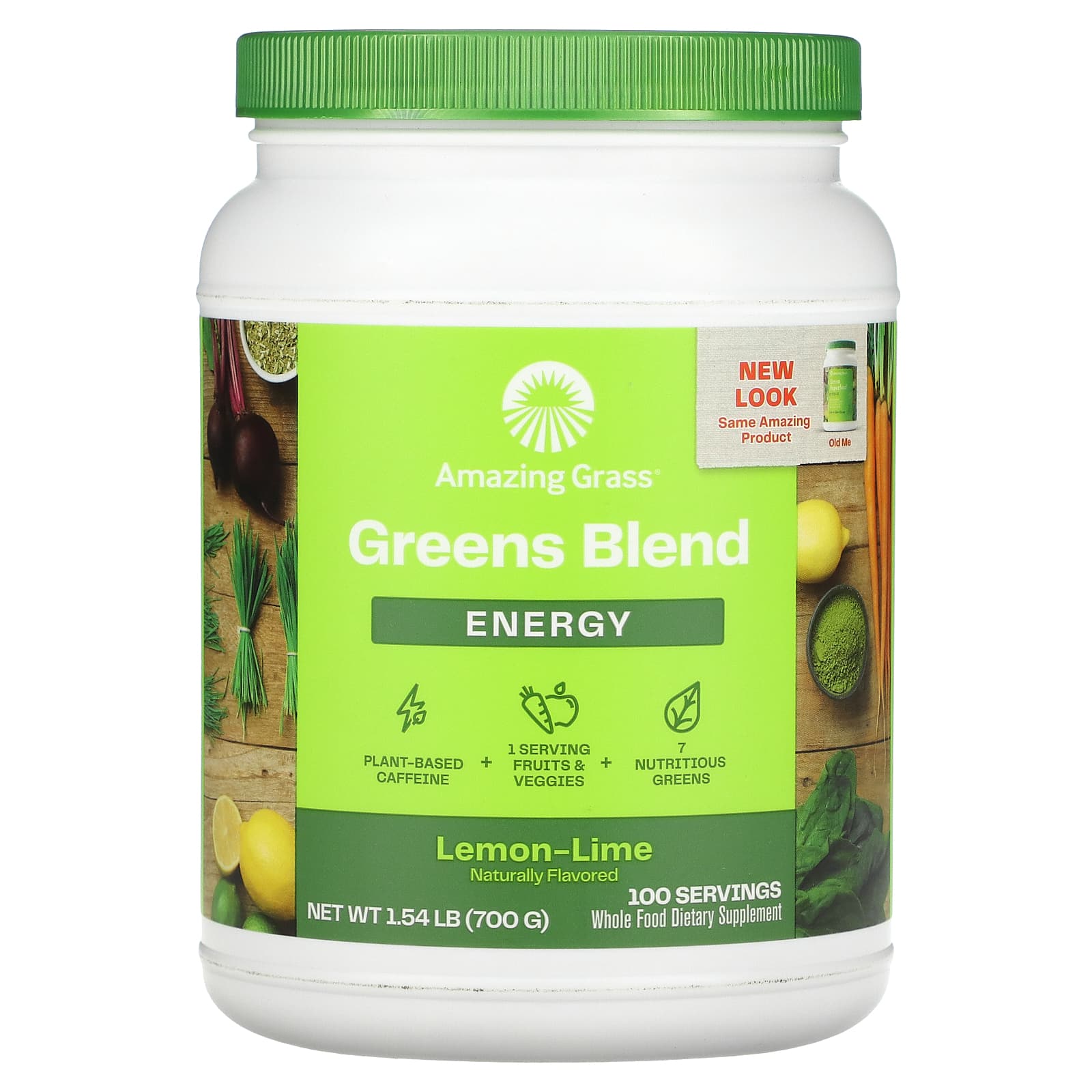 Amazing Grass, Energy Lemon Lime Green Superfood 100 Servings, 24.7 Oz ...