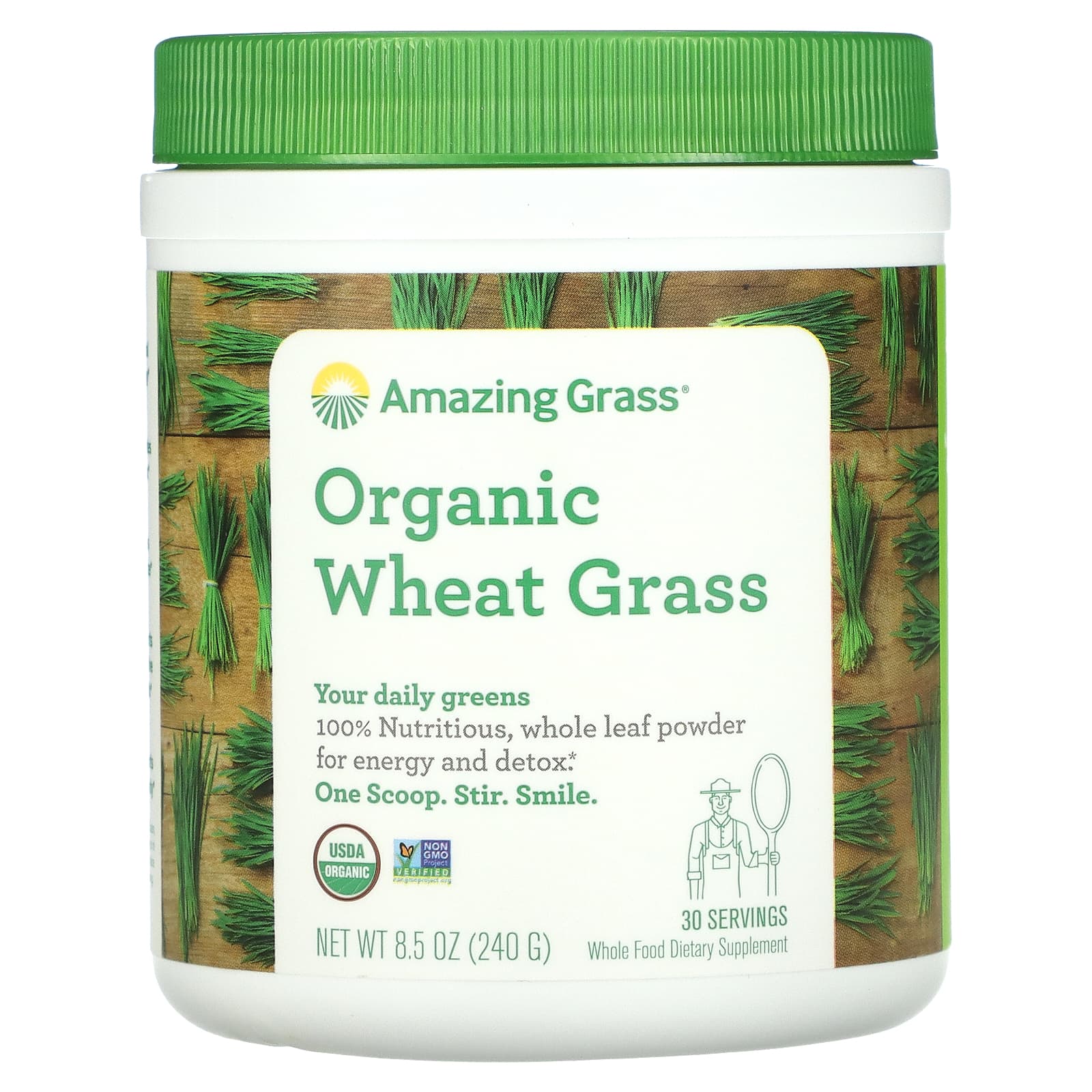 Amazing Grass, Wheat Grass 30 Servings, 8.5 Oz | HiLife Vitamins