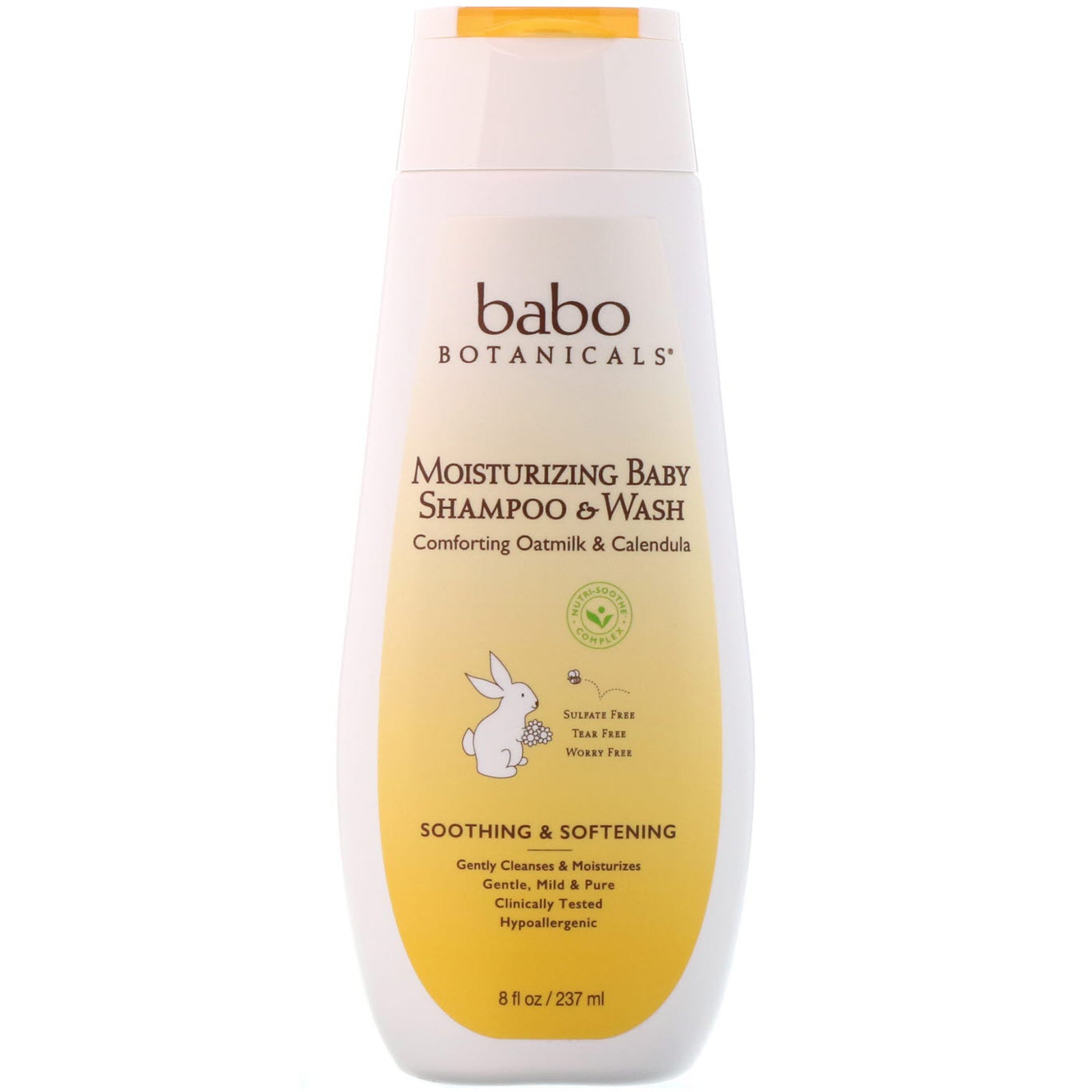 Babo Botanicals, Moisturizing baby Shampoo & wash Plant Based, 8 Oz ...