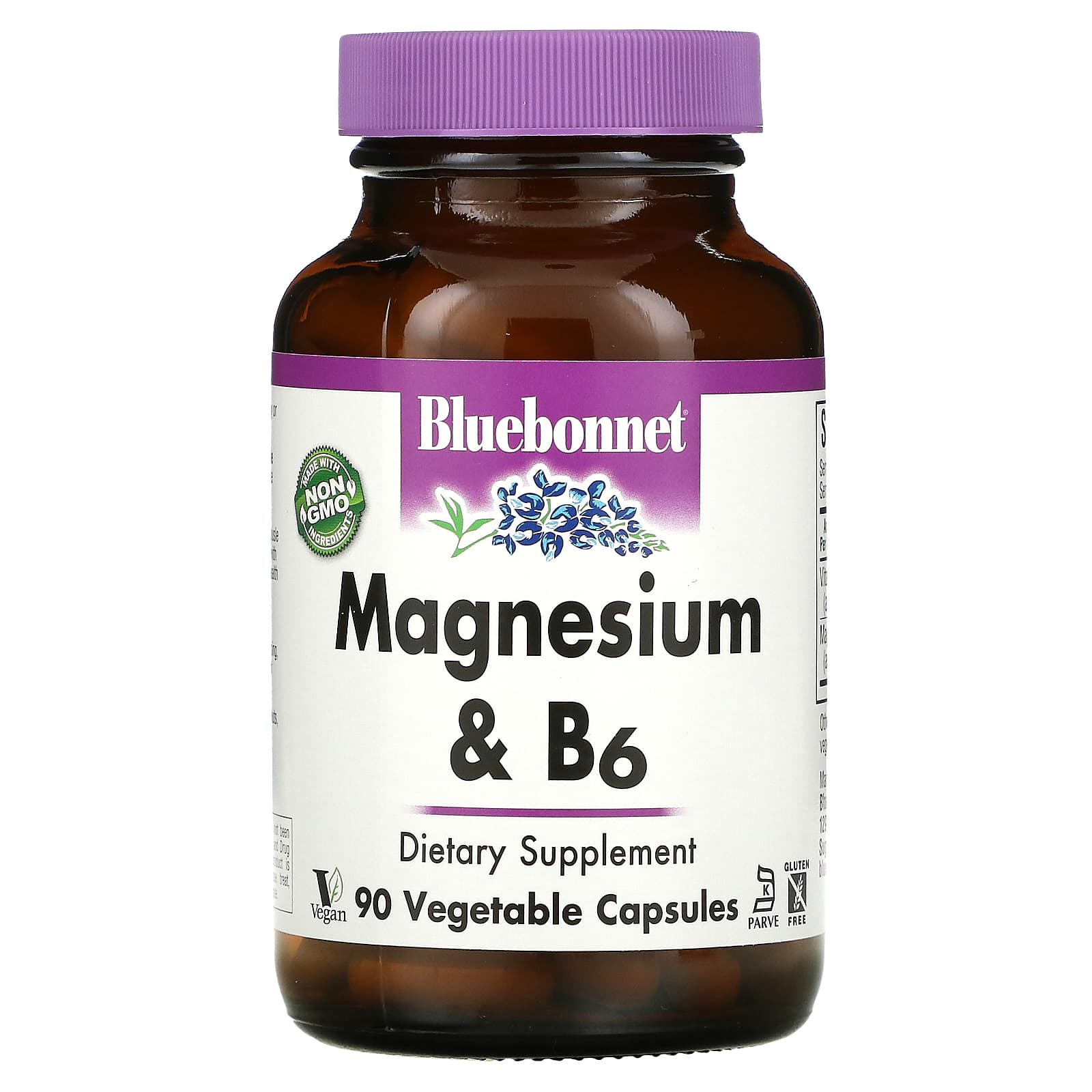 Bluebonnet, Magnesium Plus B-6, 90 Vegetable Capsules | HiLife Vitamins