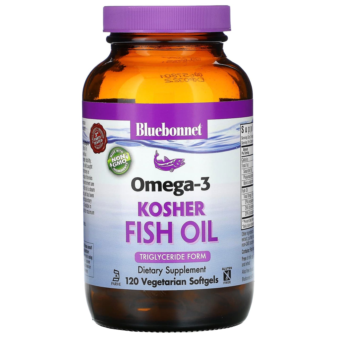Bluebonnet, Natural Omega-3 Kosher Fish Oil, 120 Softgels | HiLife Vitamins