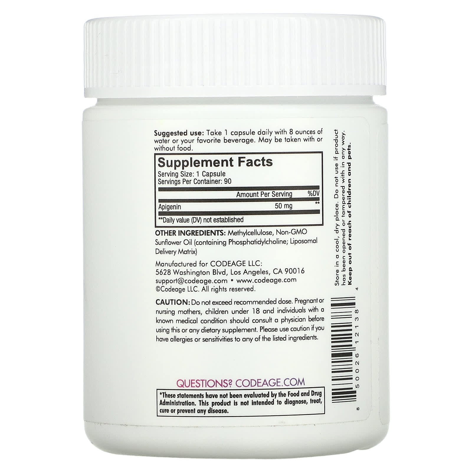 Codeage, Liposomal Apigenin, 90 Capsules | HiLife Vitamins
