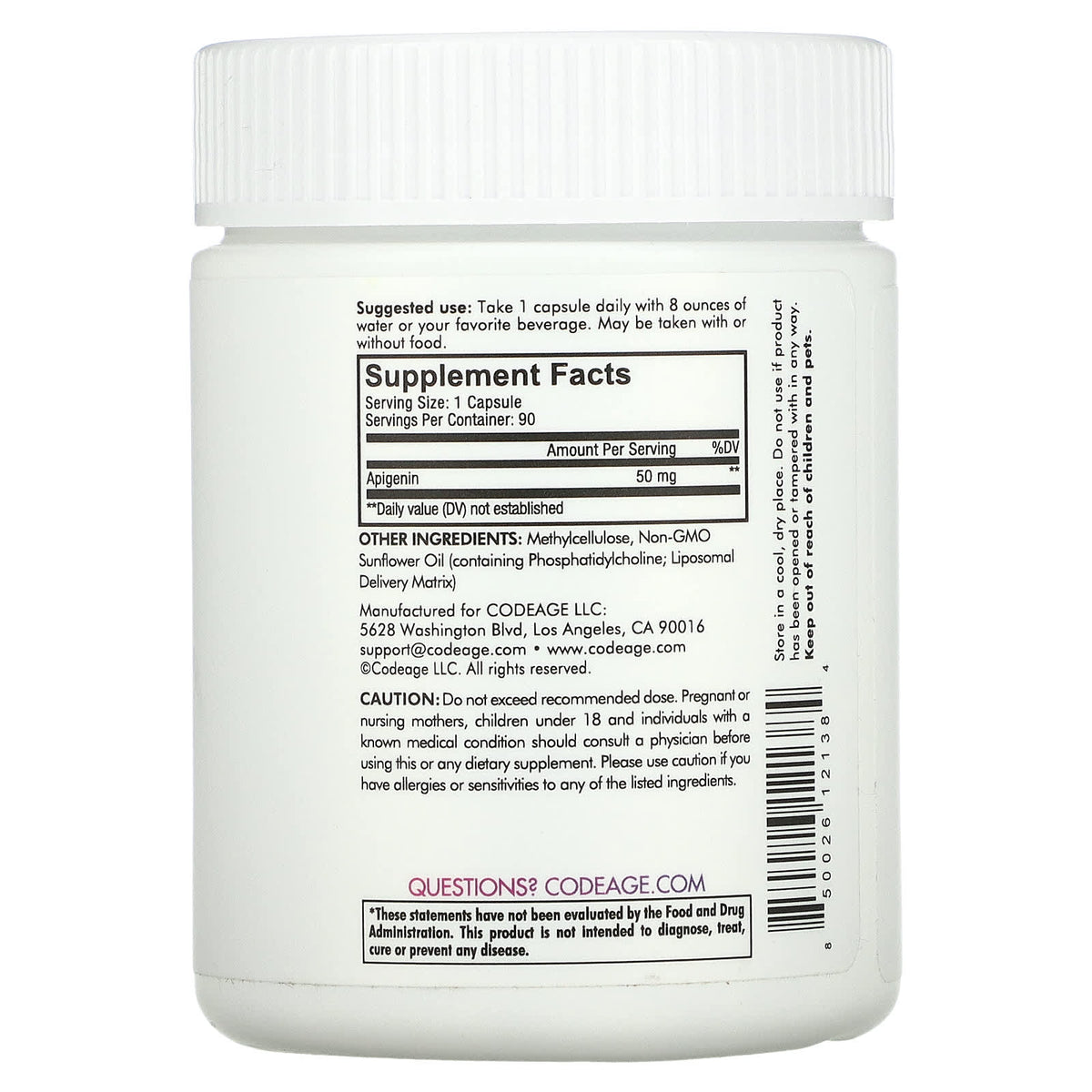 Codeage, Liposomal Apigenin, 90 Capsules | HiLife Vitamins