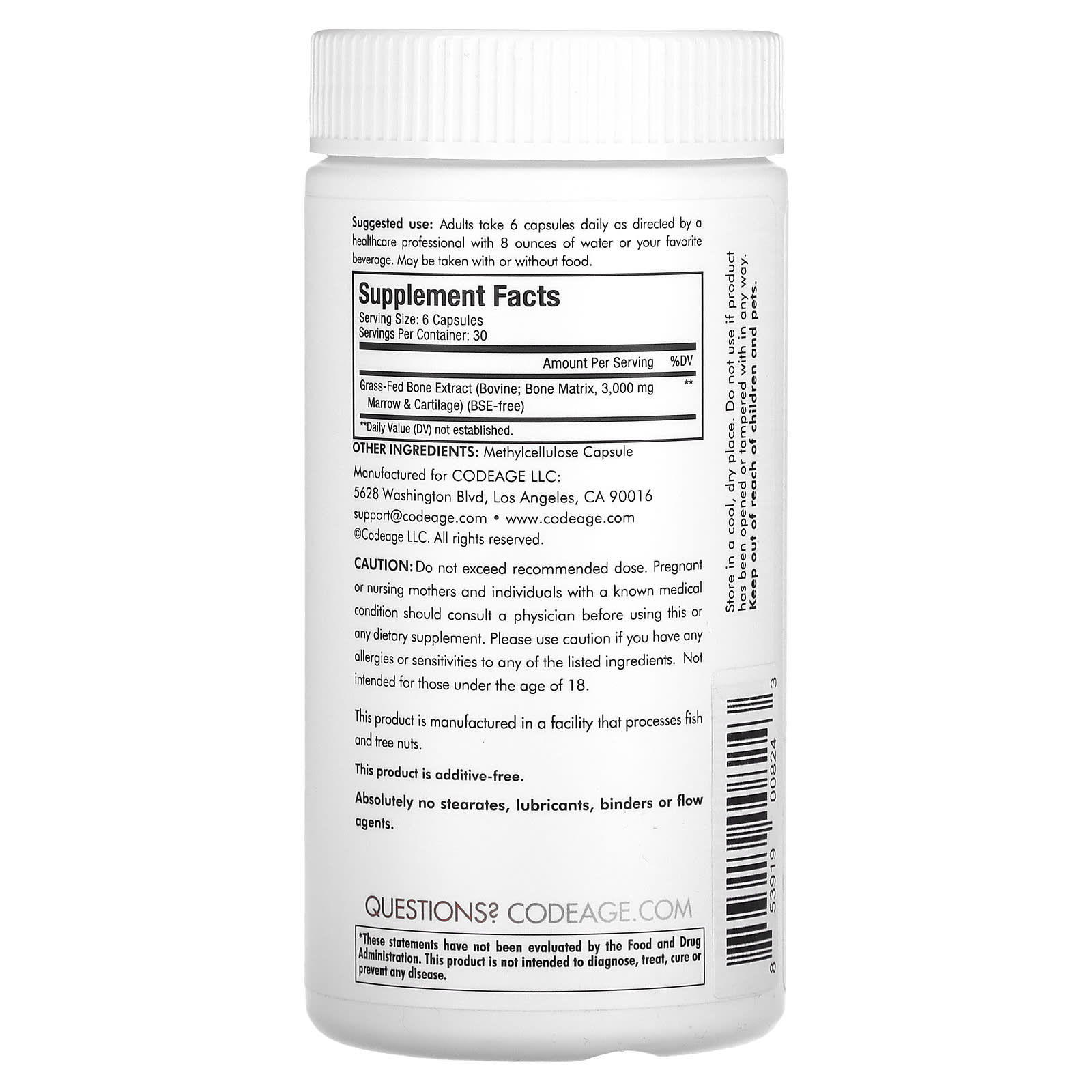 Codeage Bone Marrow 180 Capsules Hilife Vitamins