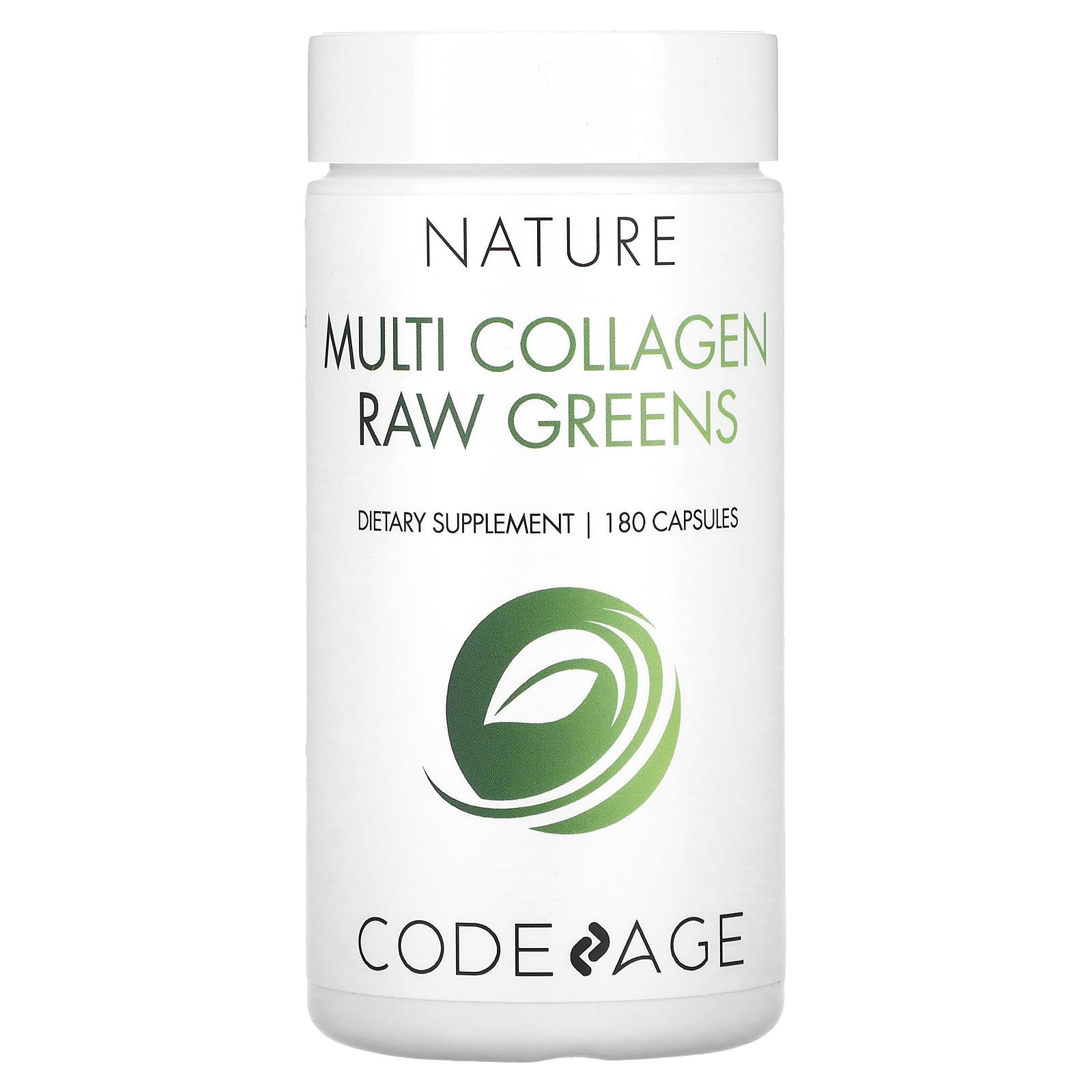 Codeage, Multi Collagen Protein Raw Greens, 180 capsules | HiLife Vitamins