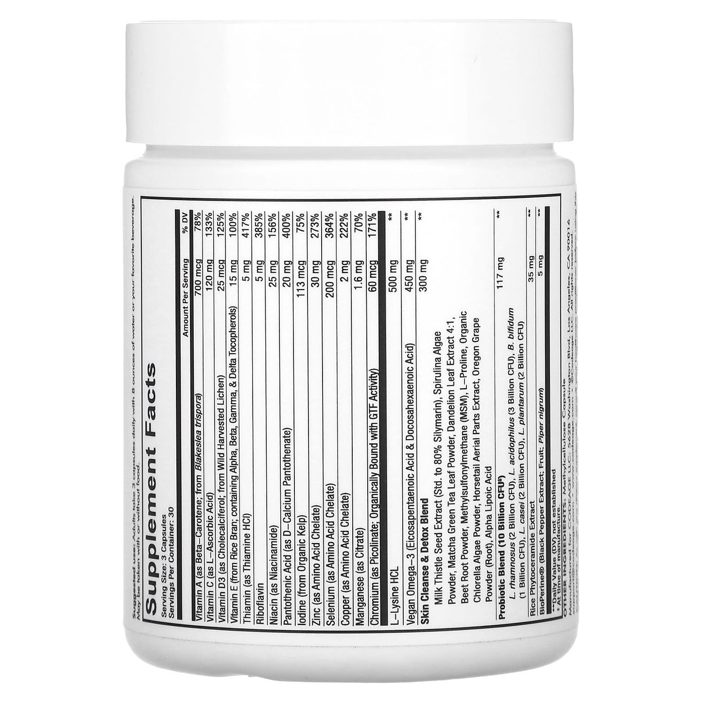 Codeage Clearface White Edition 90 Capsules Hilife Vitamins