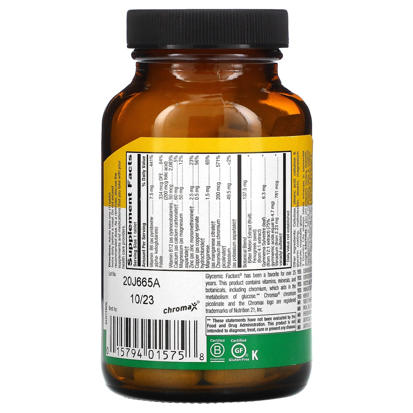 Country Life, GLYCEMIC FACTORS FORMULA II-NEW IMPROVED, 100 Tablets ...