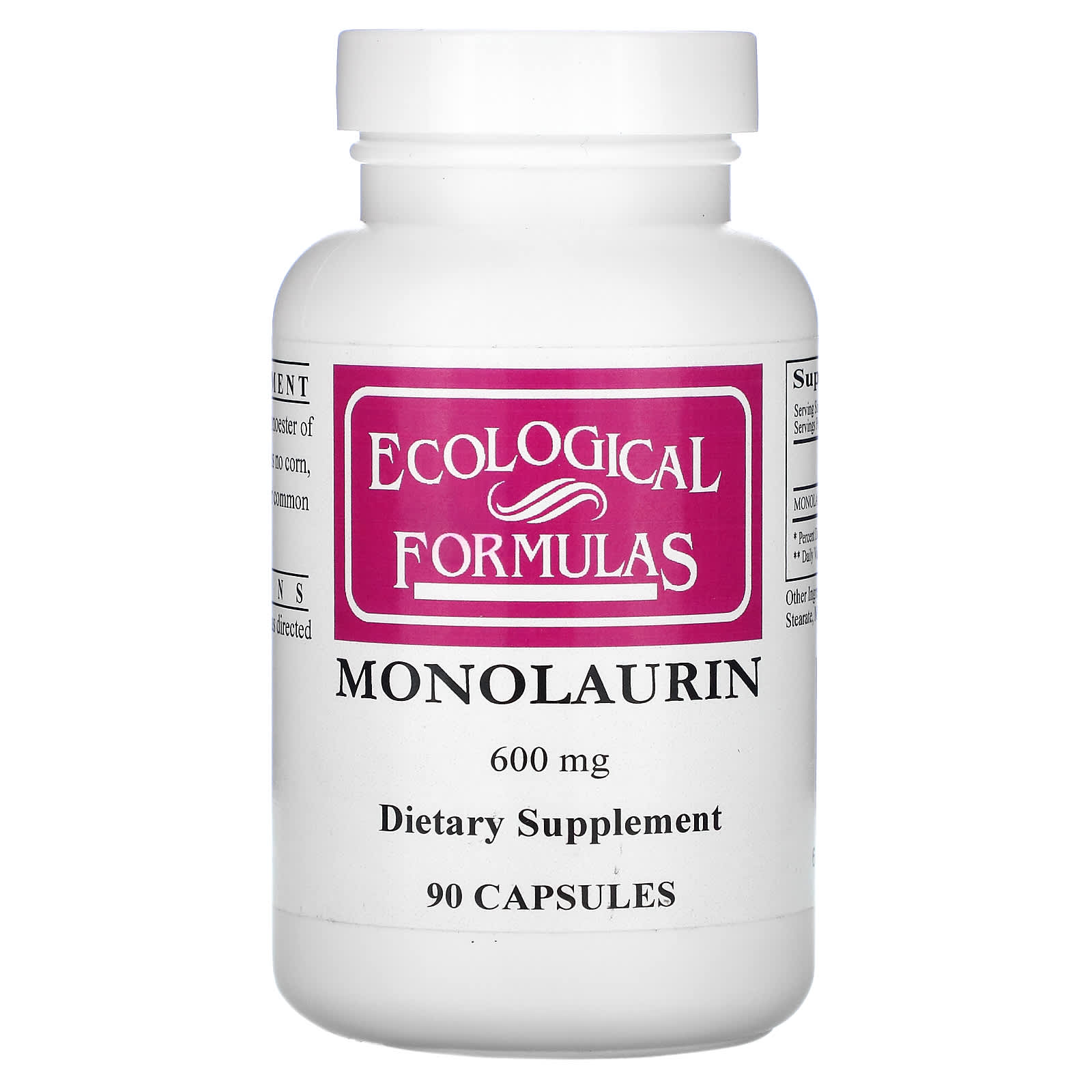 Ecological Formulas, Monolaurin 600mg, 90 Capsules | HiLife Vitamins