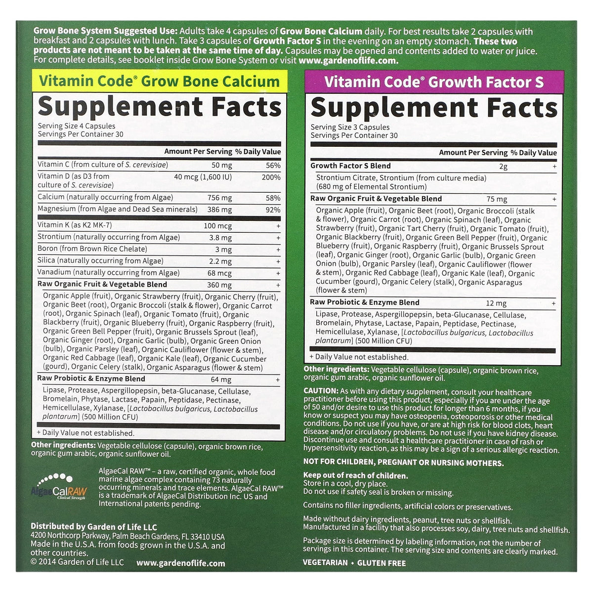 Garden Of Life, Vitamin Code Grow Bone System, 90 Vegetarian Capsules ...