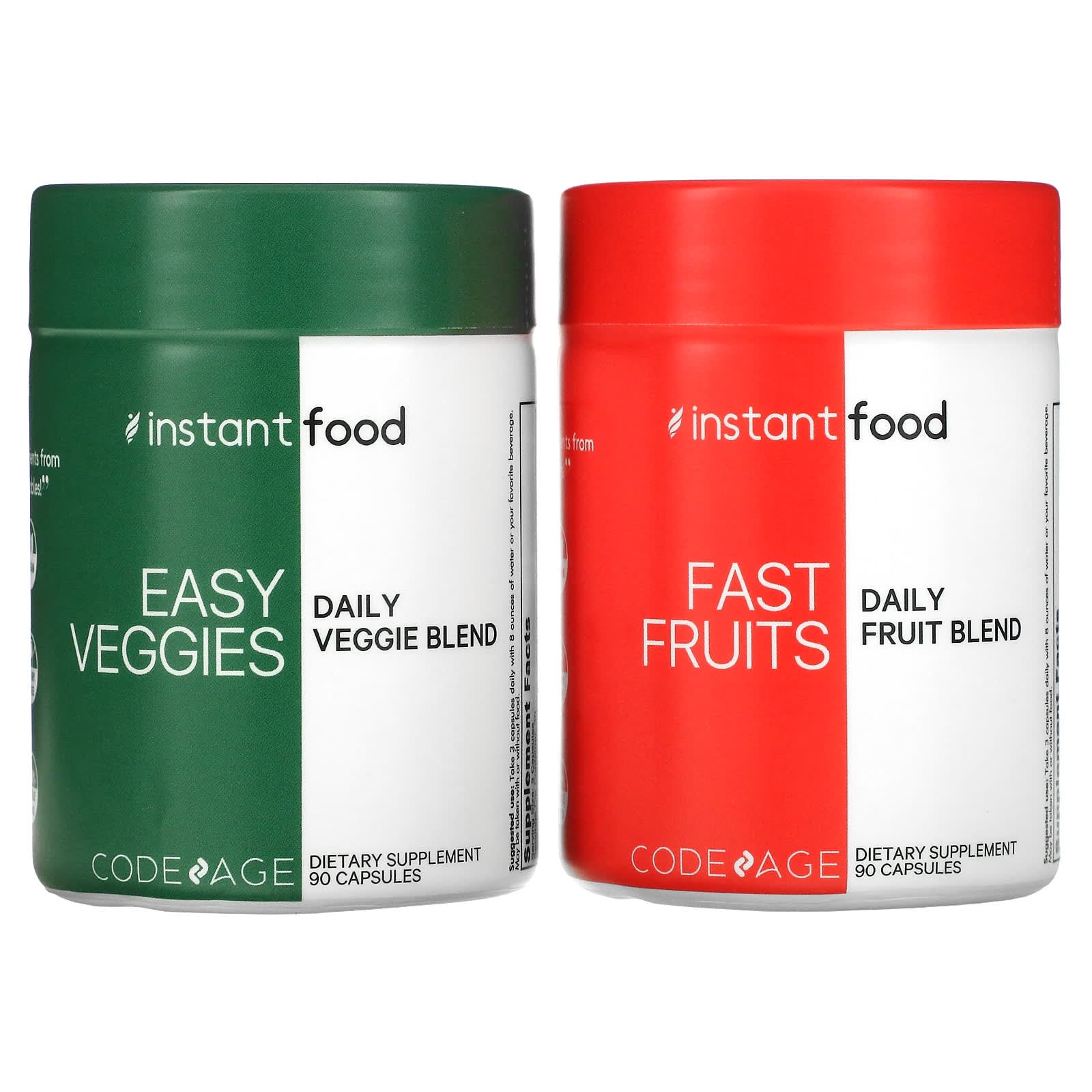 Instantfood, Easy Veggies + Fast Fruits Bundle, 90 capsules | HiLife ...