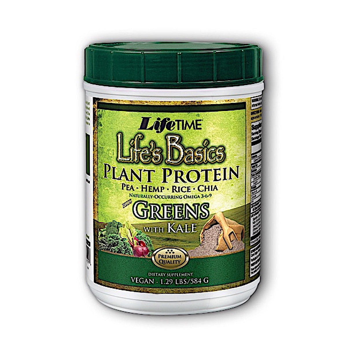 Lifetime, Life's Basics Greens Protein Powder, 1.58 Lbs | HiLife Vitamins