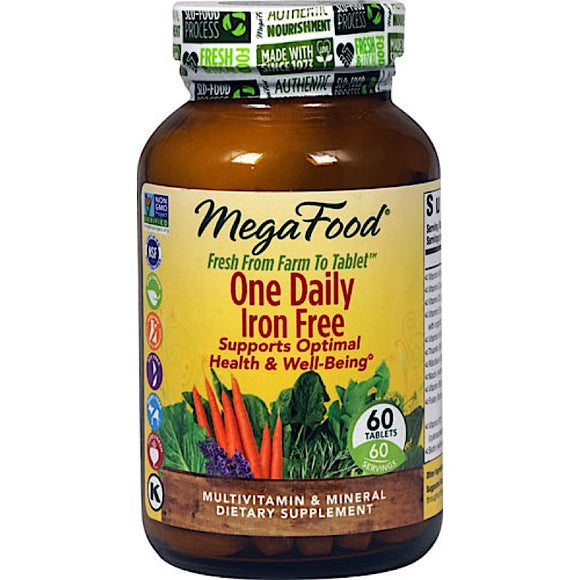 Megafood, One Daily Iron Free, 60 Tablets | HiLife Vitamins