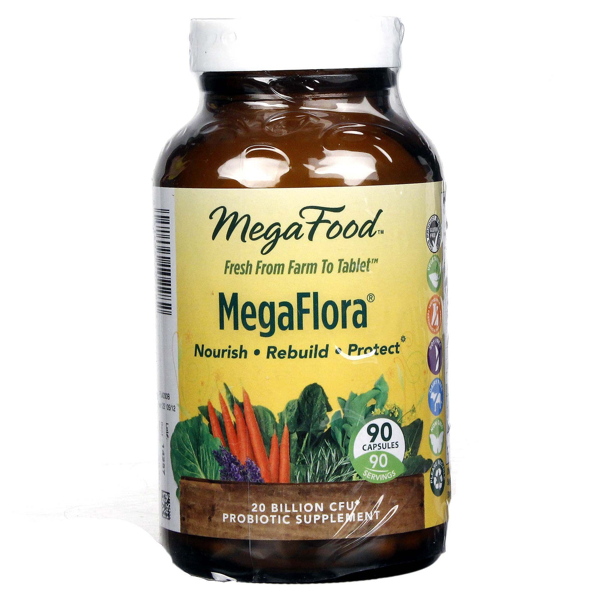 Megafood, Megaflora, 90 Capsules - 051494102282 | Hilife Vitamins ...