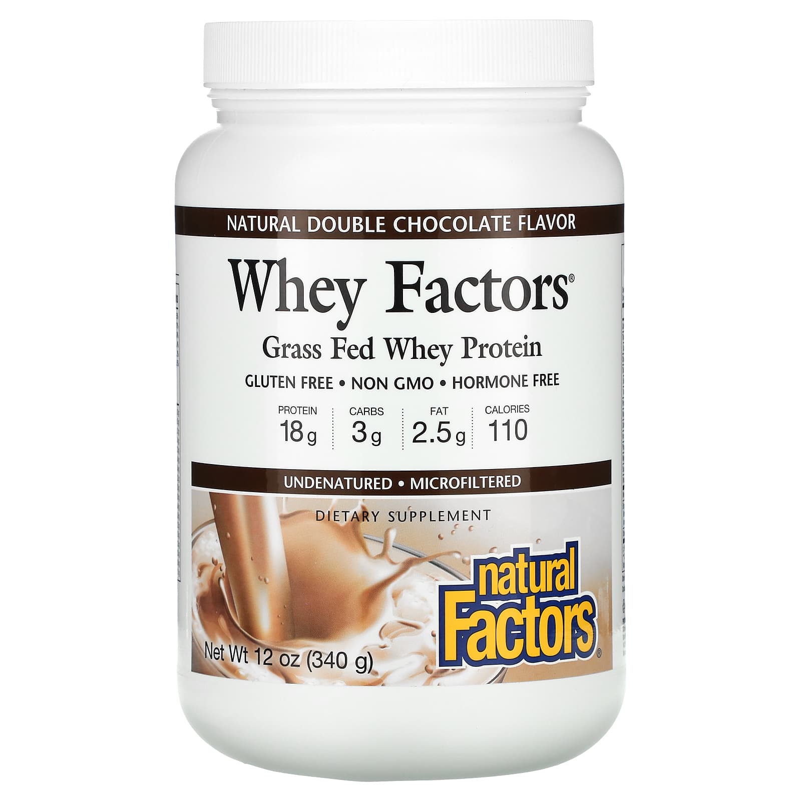 Natural Factors, Whey Factors, Grass Fed Whey Protein, N, 12 Oz ...