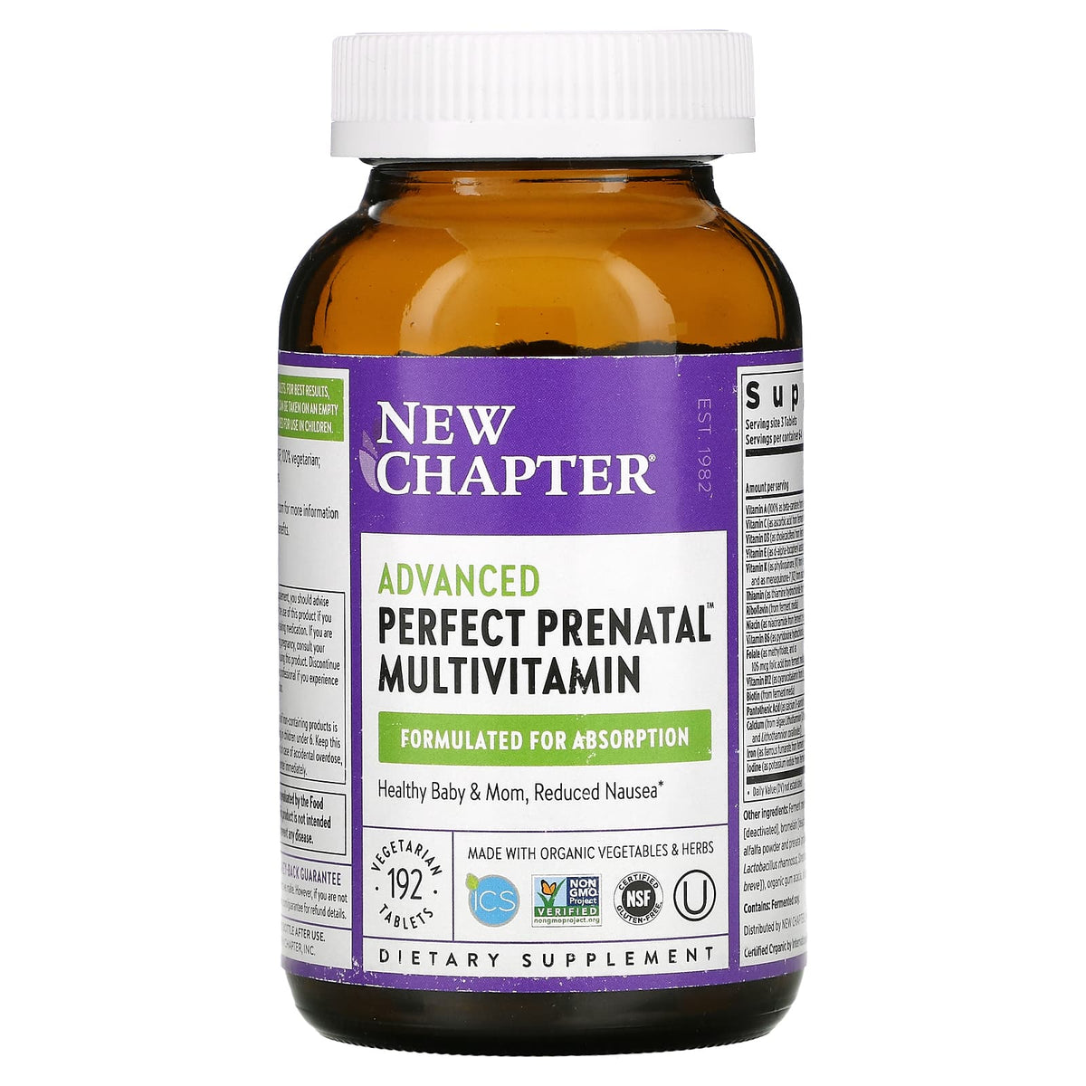 New Chapter, Advanced Perfect Prenatal Multivitamin, 192 Tablets ...