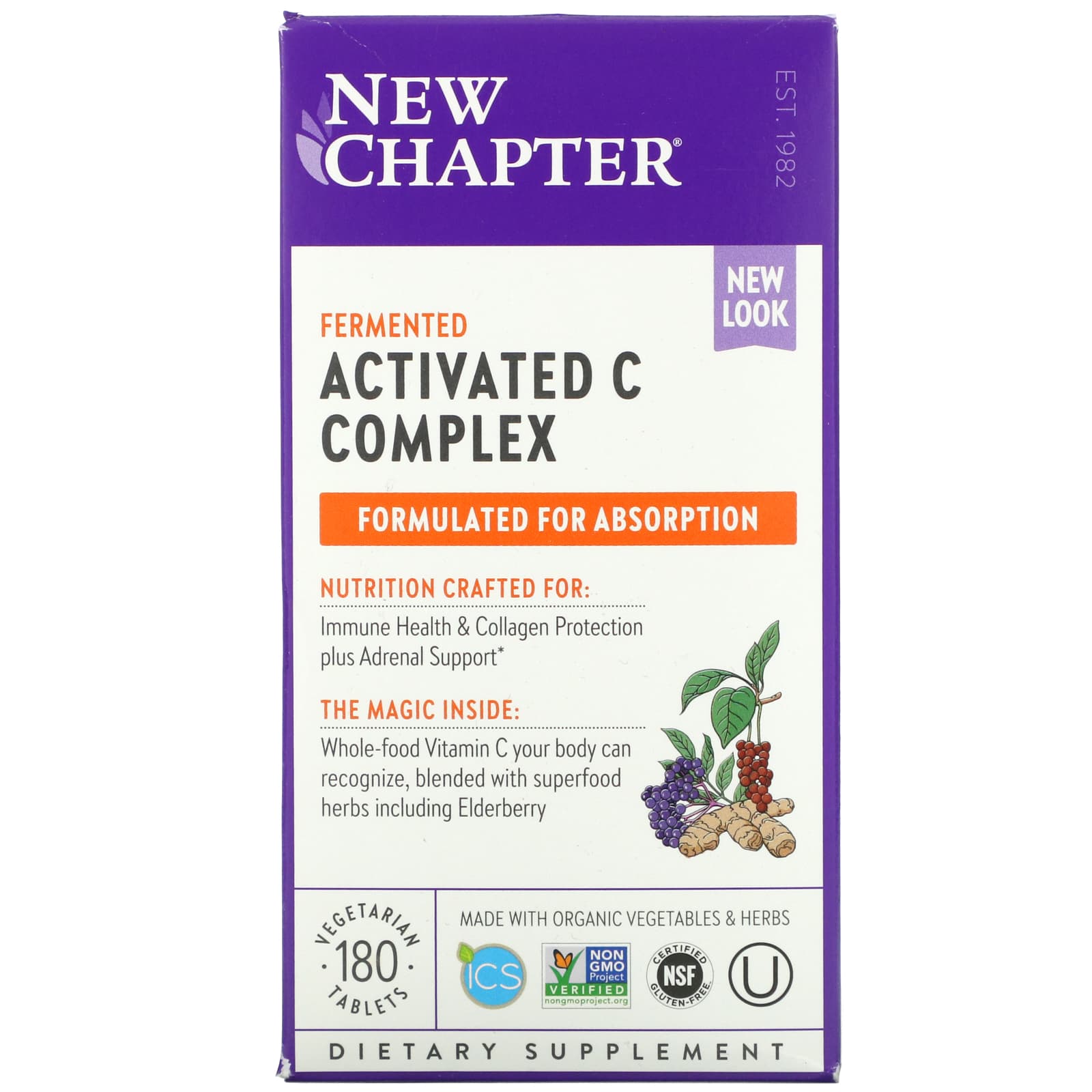 New Chapter, Fermented Activated C Complex, 180 Tablets - 727783006318 ...