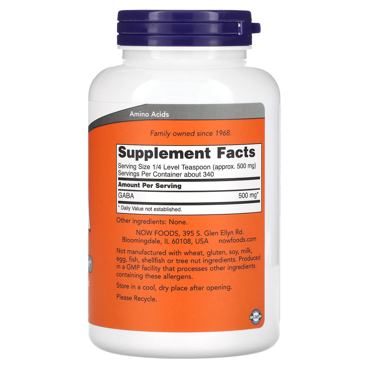 Now Foods, Gaba Pur, 6 OZ Powder | HiLife Vitamins