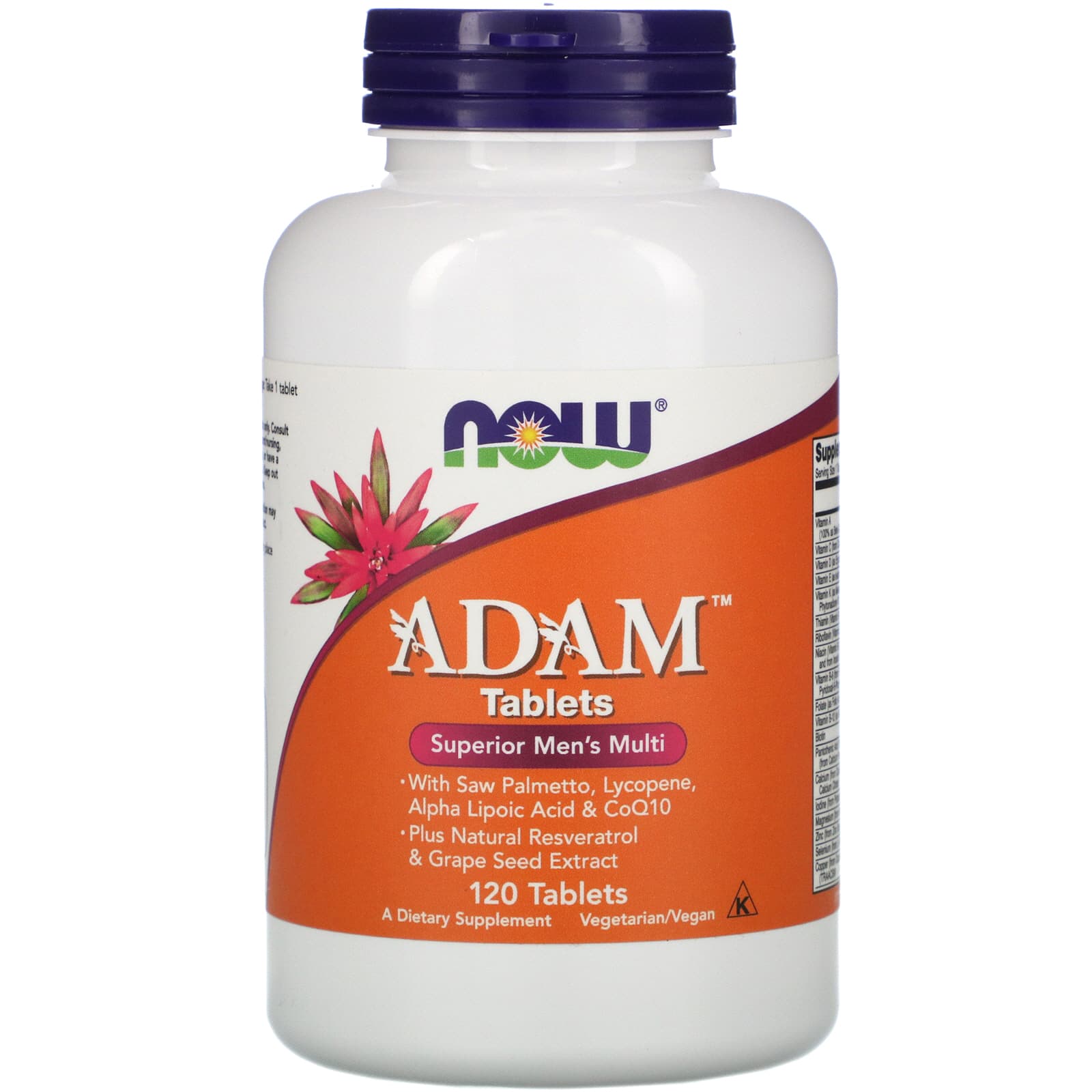 Now Foods, ADAM MALE MULTI, 120 Tablets | HiLife Vitamins