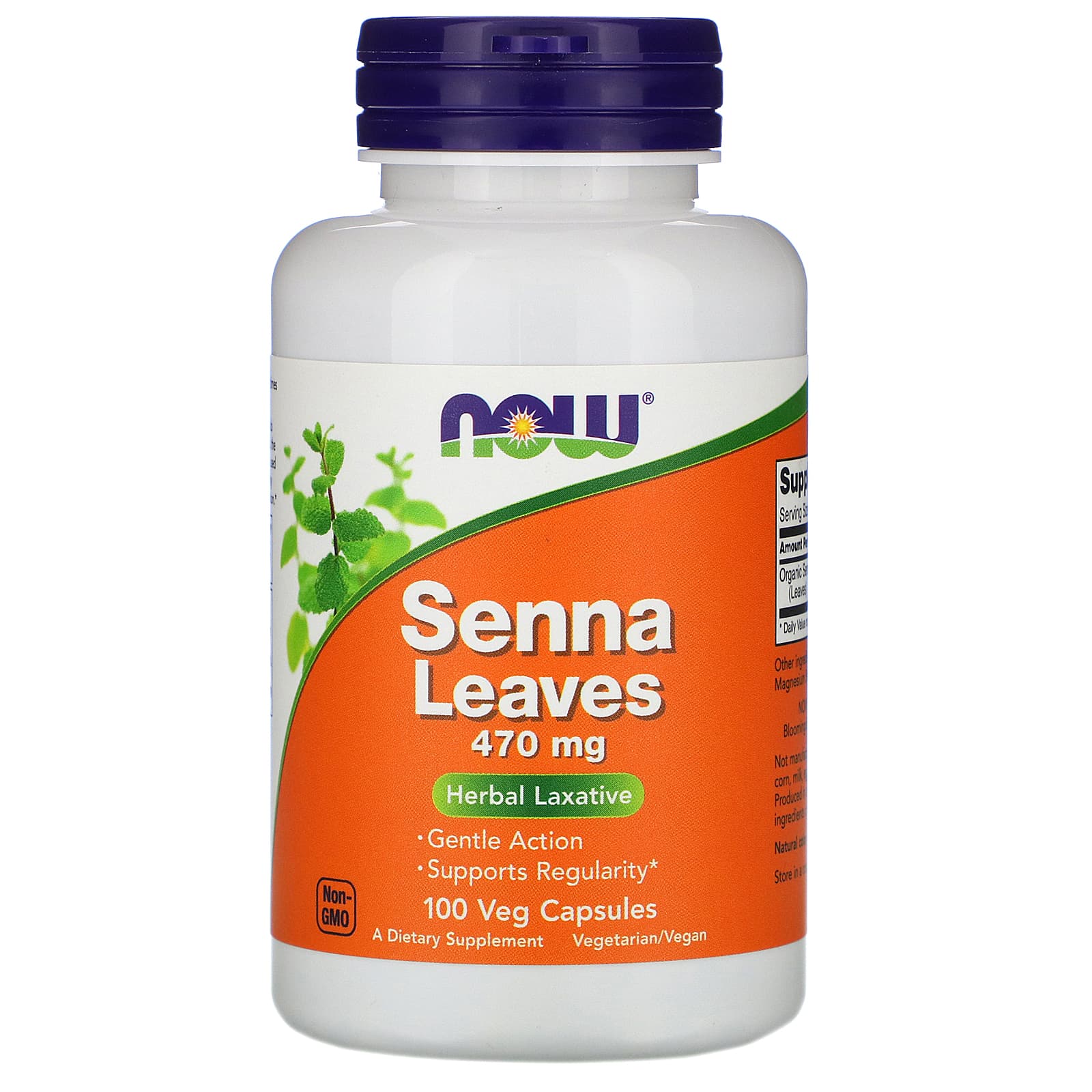Now Foods, SENNA 470mg, 100 Capsules | HiLife Vitamins