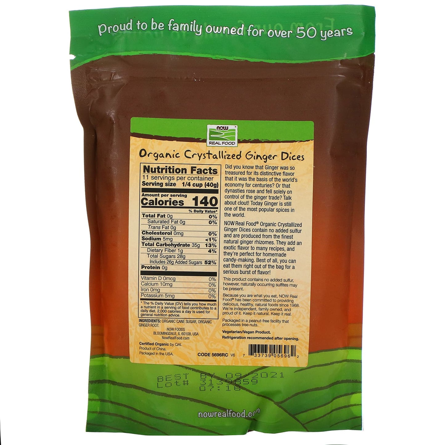 Now Foods, Ginger Dices- No, ORGANIC LB | HiLife Vitamins