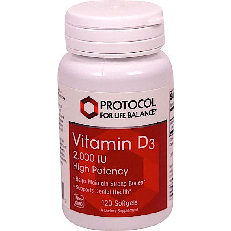 Protocol For Life Balance, D-3 2000iu, 120 Softgels | HiLife Vitamins