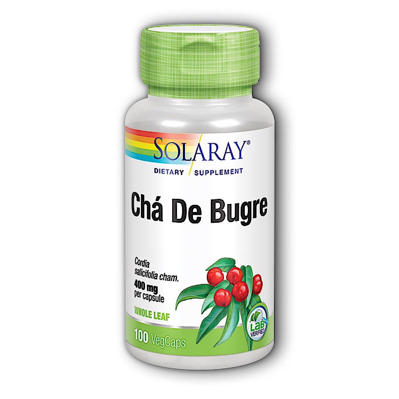 Solaray, Cha De Bugre Leaf, 100 VegCaps | HiLife Vitamins
