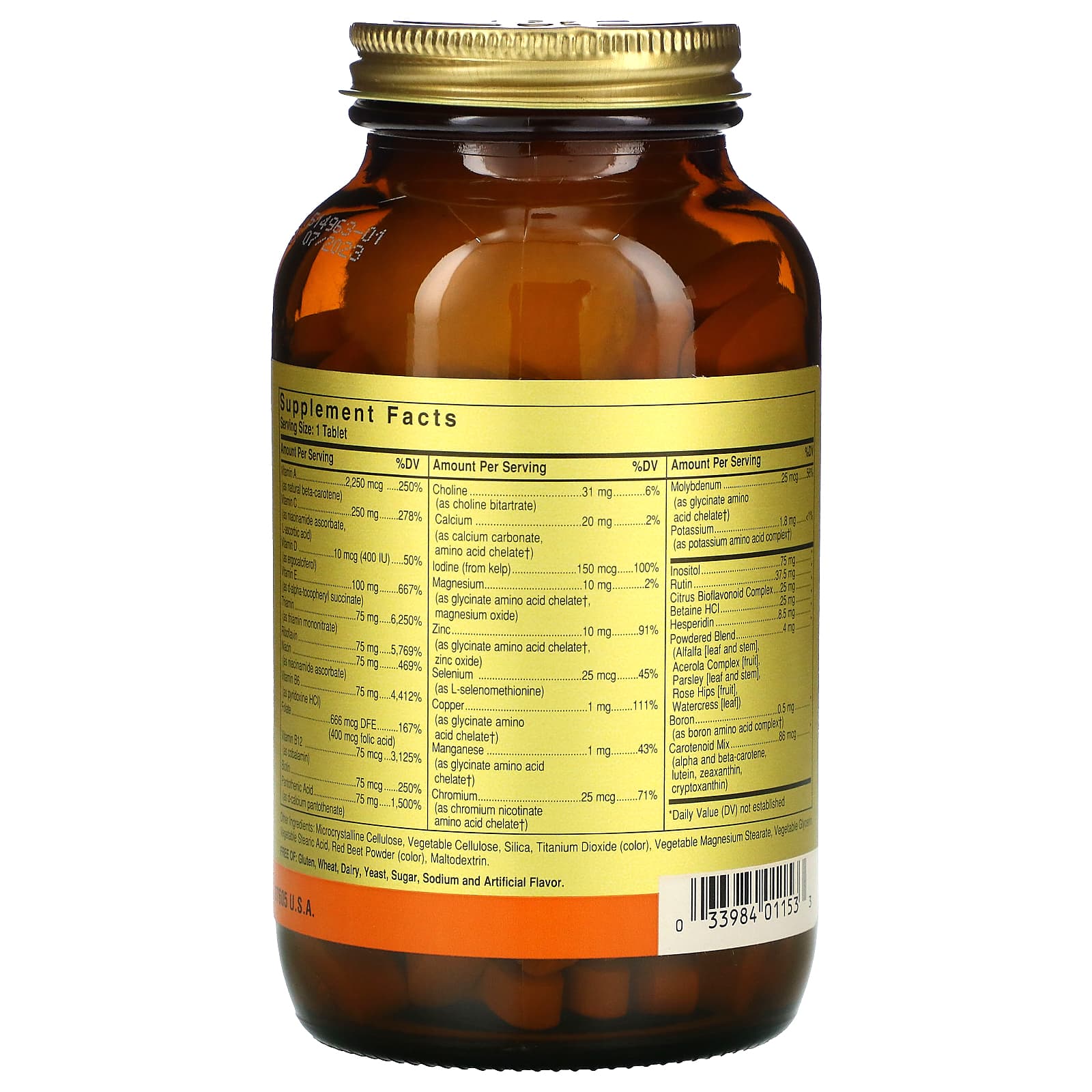 Solgar, Formula V, VM-75, Multiple Vitamins with Chelated Minerals, Ir ...