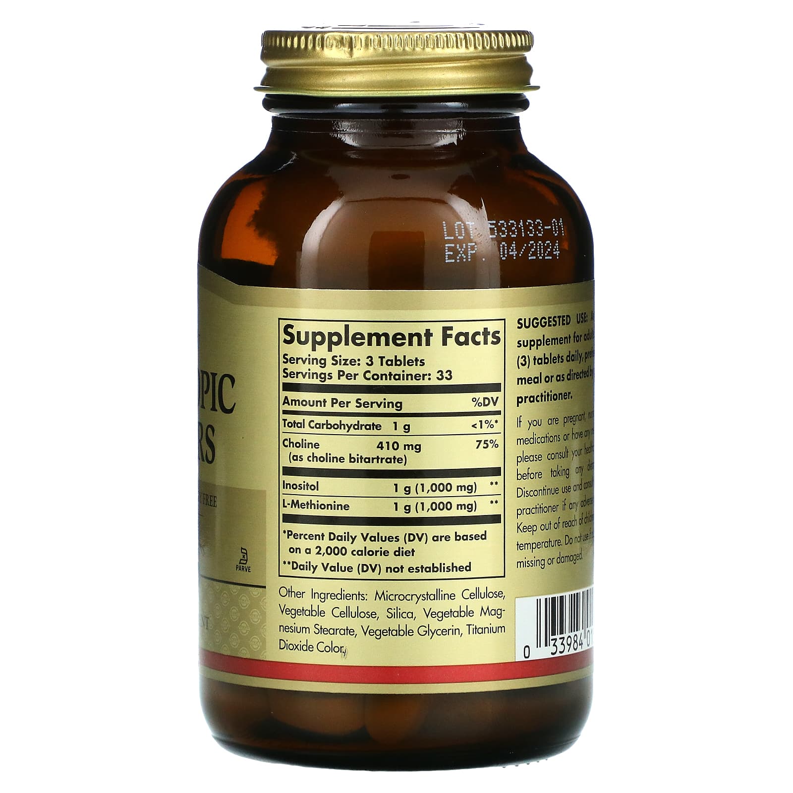 Solgar, Lipotropic Factors, 100 Tablets | HiLife Vitamins