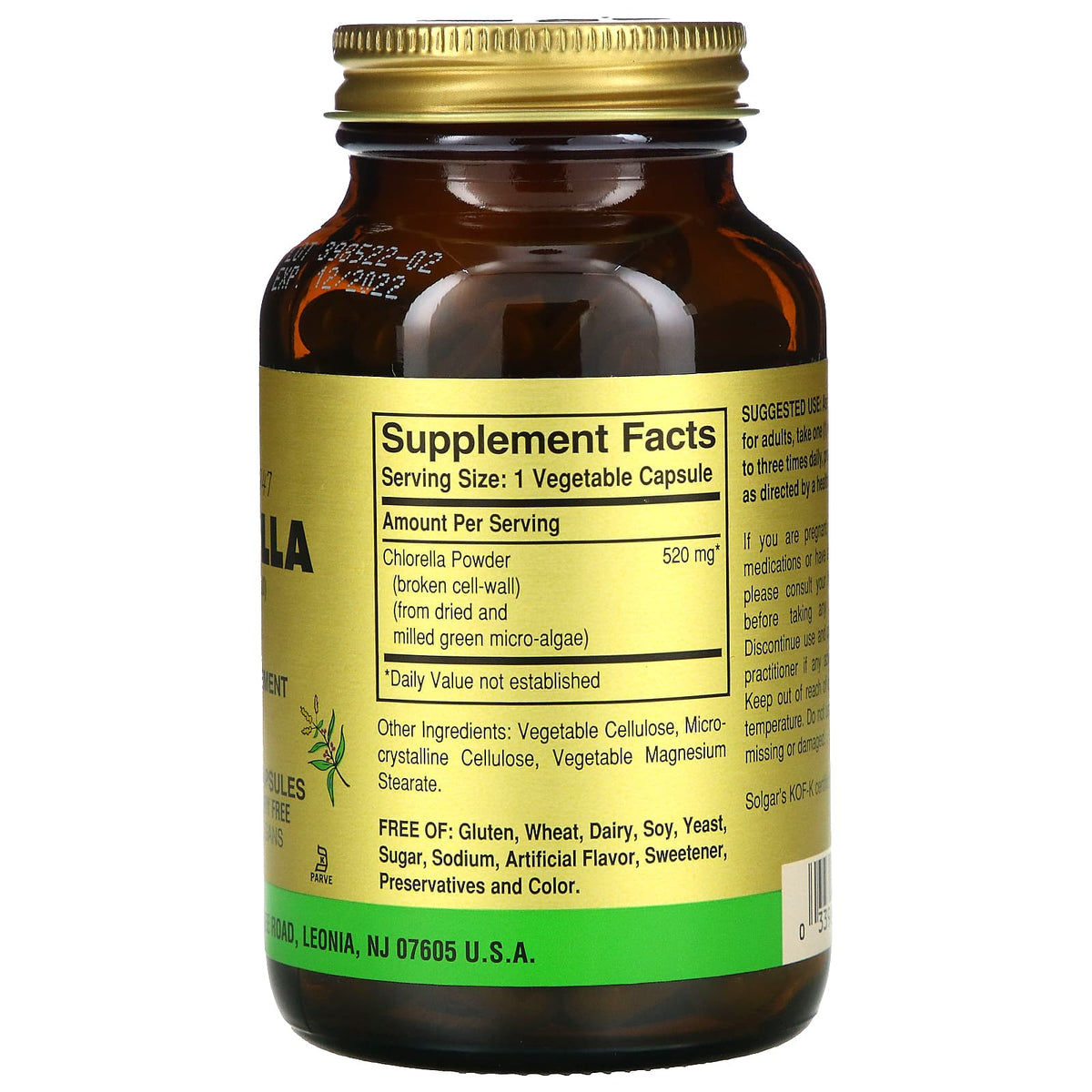Solgar, Chlorella, 100 Vegetable Capsules | HiLife Vitamins